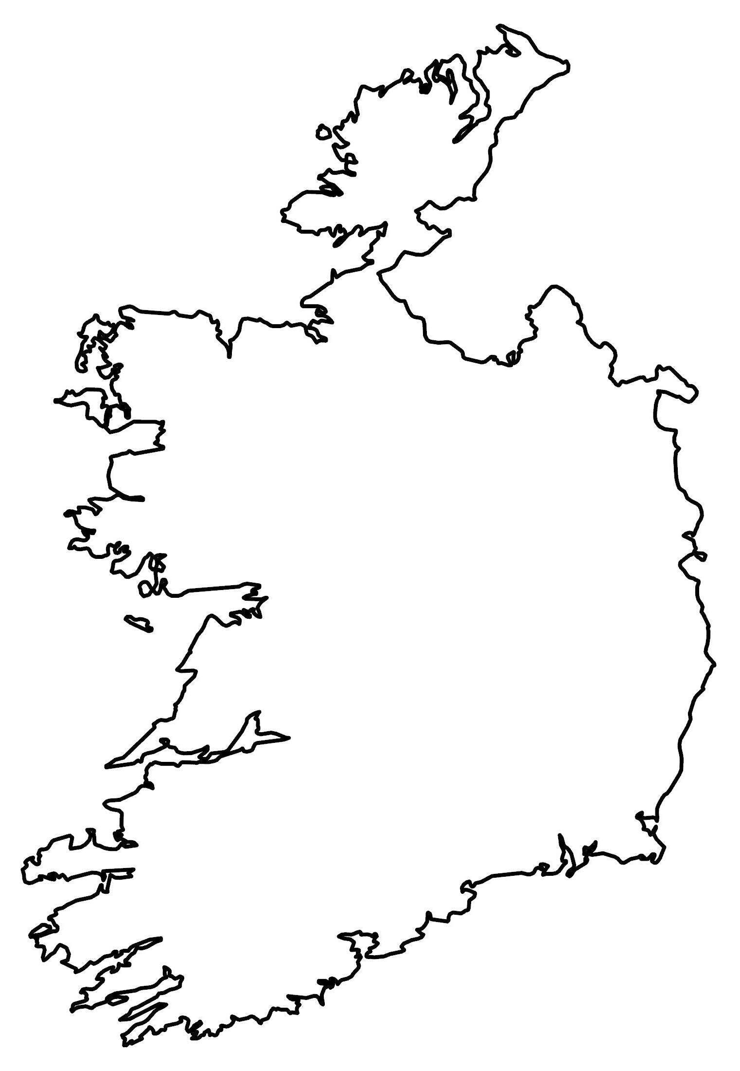 Ireland Blank Outline Map GLOSSY POSTER PICTURE PHOTO PRINT BANNER ...