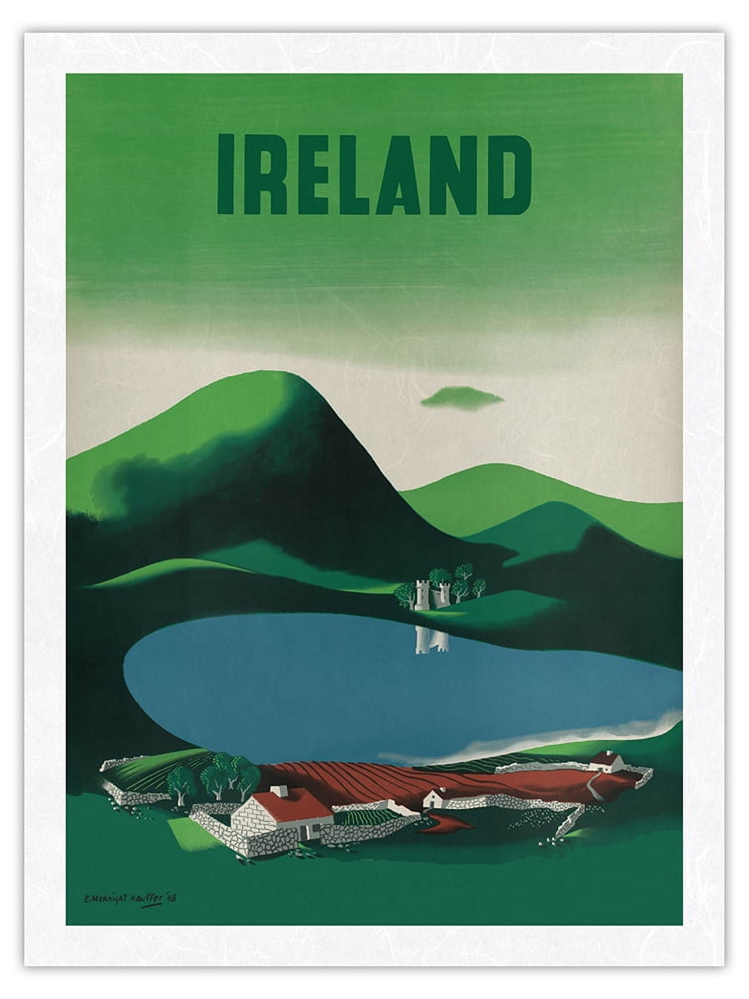 Ireland - Castle - Killarney Park - Vintage Airline Travel Poster by ...