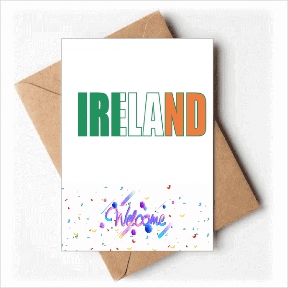 Ireland Country Flag Name Welcome Back Greeting Cards Envelopes Blank ...