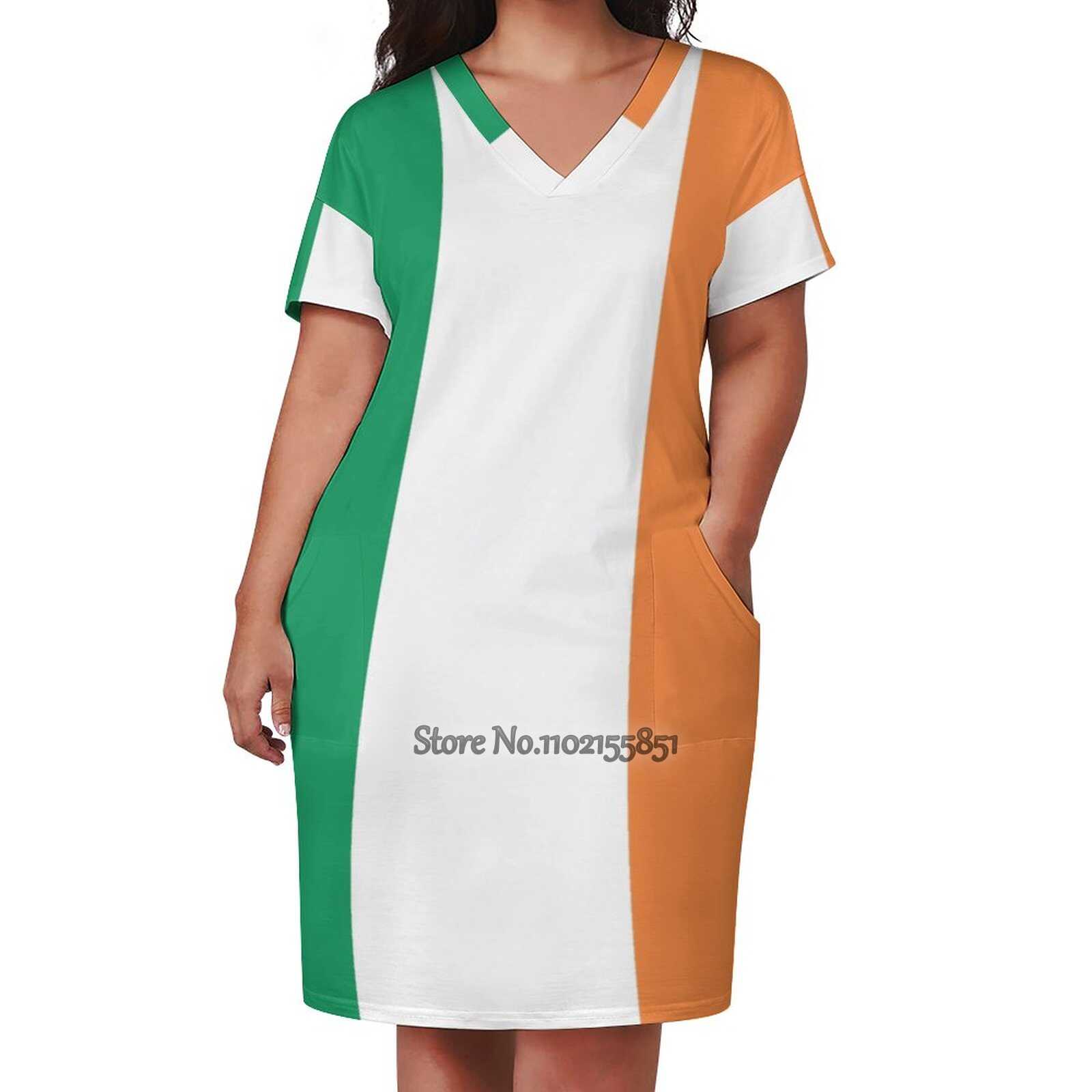 Ireland Flag Back Lacing Backless Dress Square Neck Dress Sweet Elegant ...