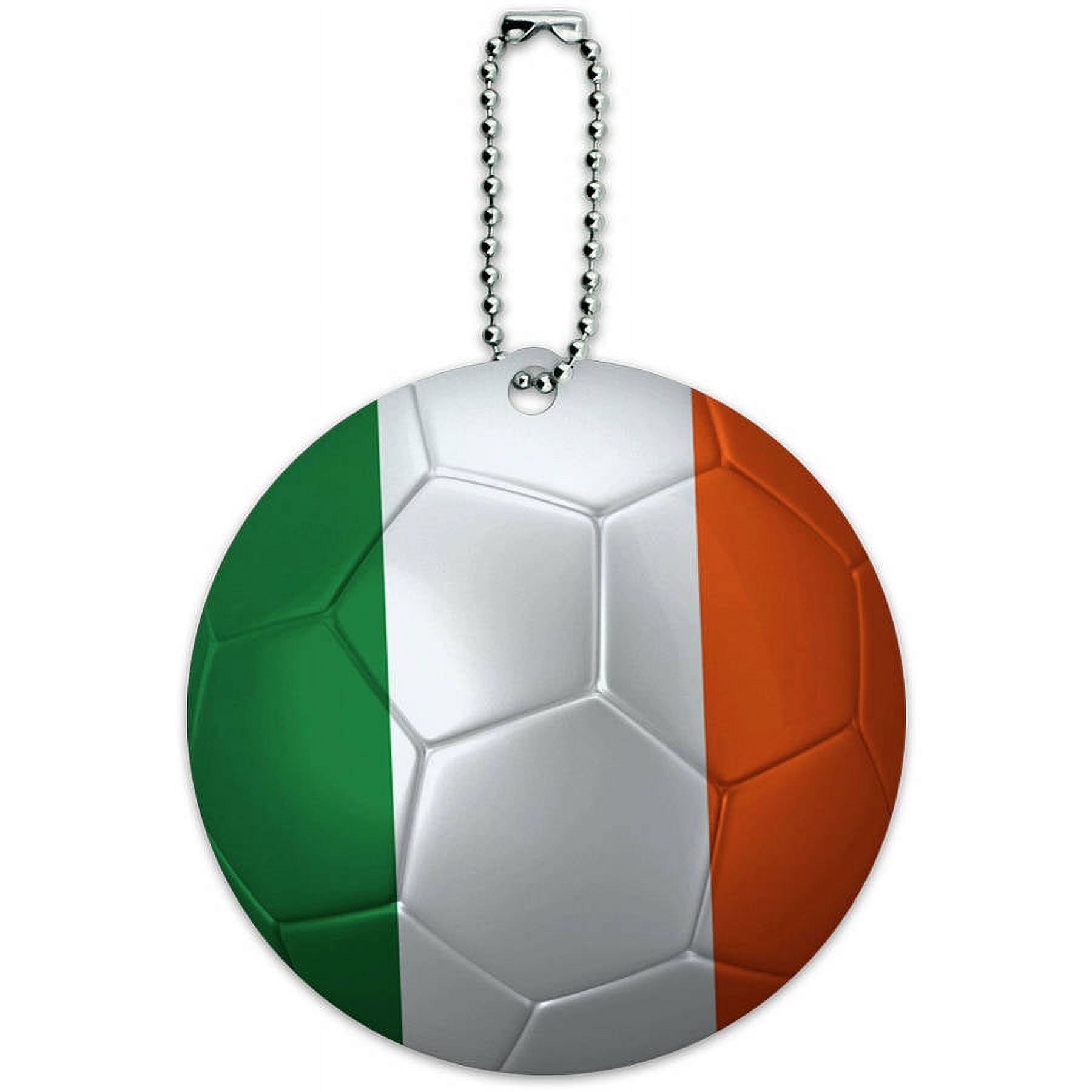 Ireland Flag Soccer Ball Futbol Football Round Luggage ID Tag Card for ...