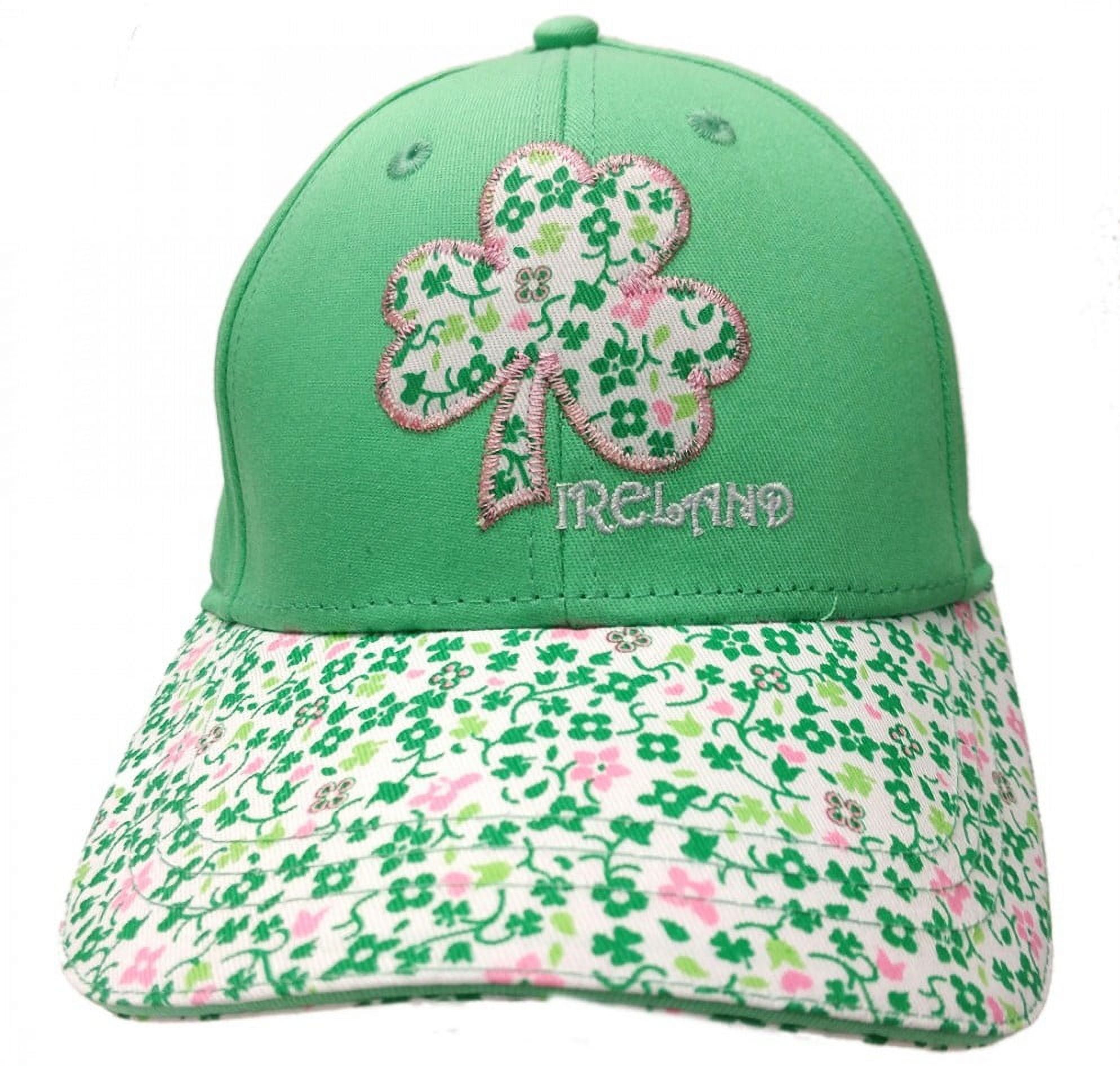 Ireland Floral Shamrock Brim Kids Green Cap 100% Cotton for Girls by ...