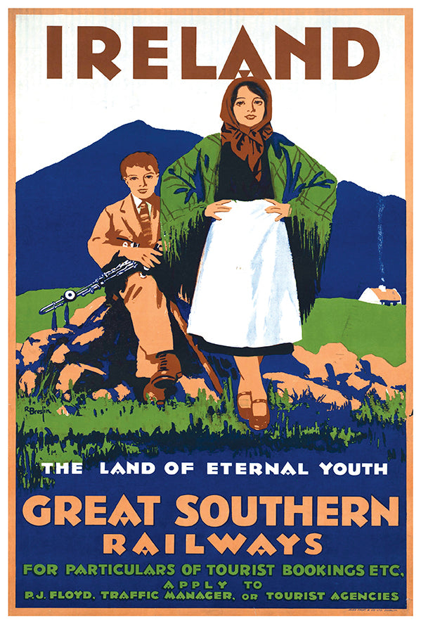 Ireland - Great Southern Railway - Vintage Travel Poster (12x18Inches ...