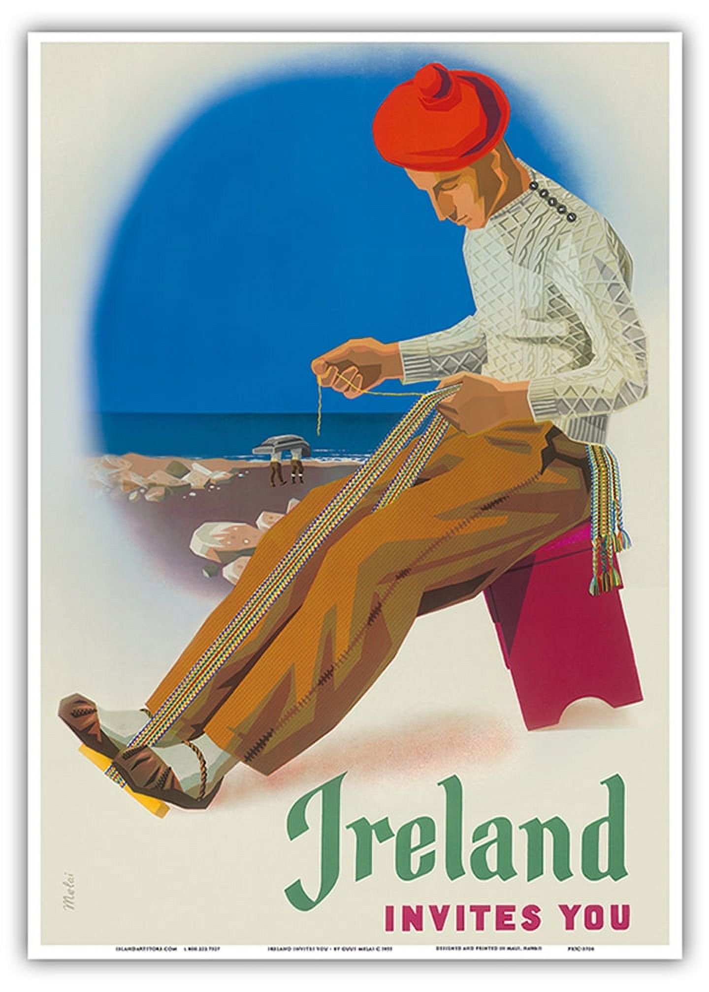Ireland Invites You - Irishman Weaving Crios Cord Belt - Vintage Travel ...