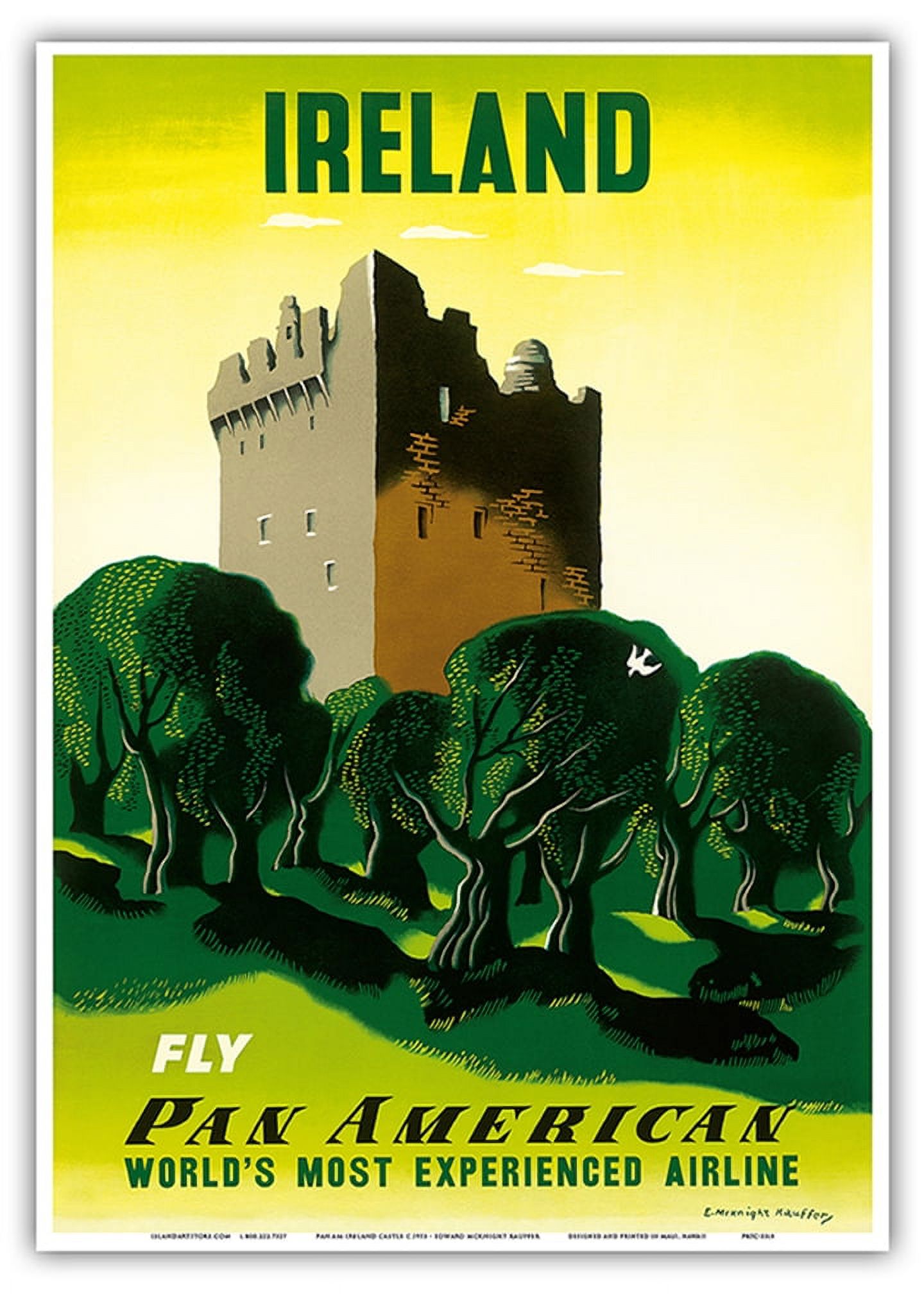 Ireland - Irish Castle - Vintage Airline Travel Poster by Edward ...