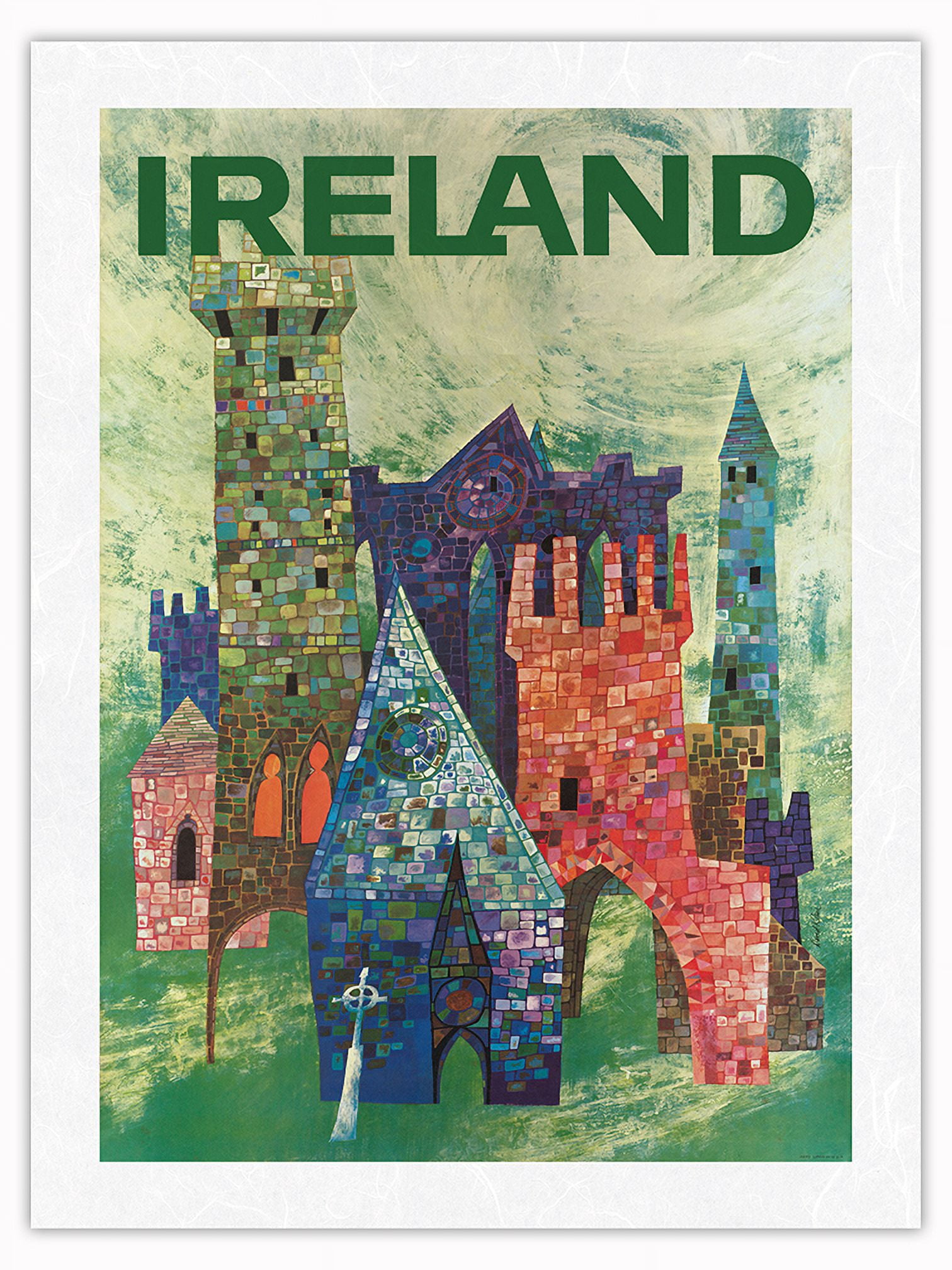 Ireland - Irish Colorful Castles - Vintage Travel Poster by David Klein ...