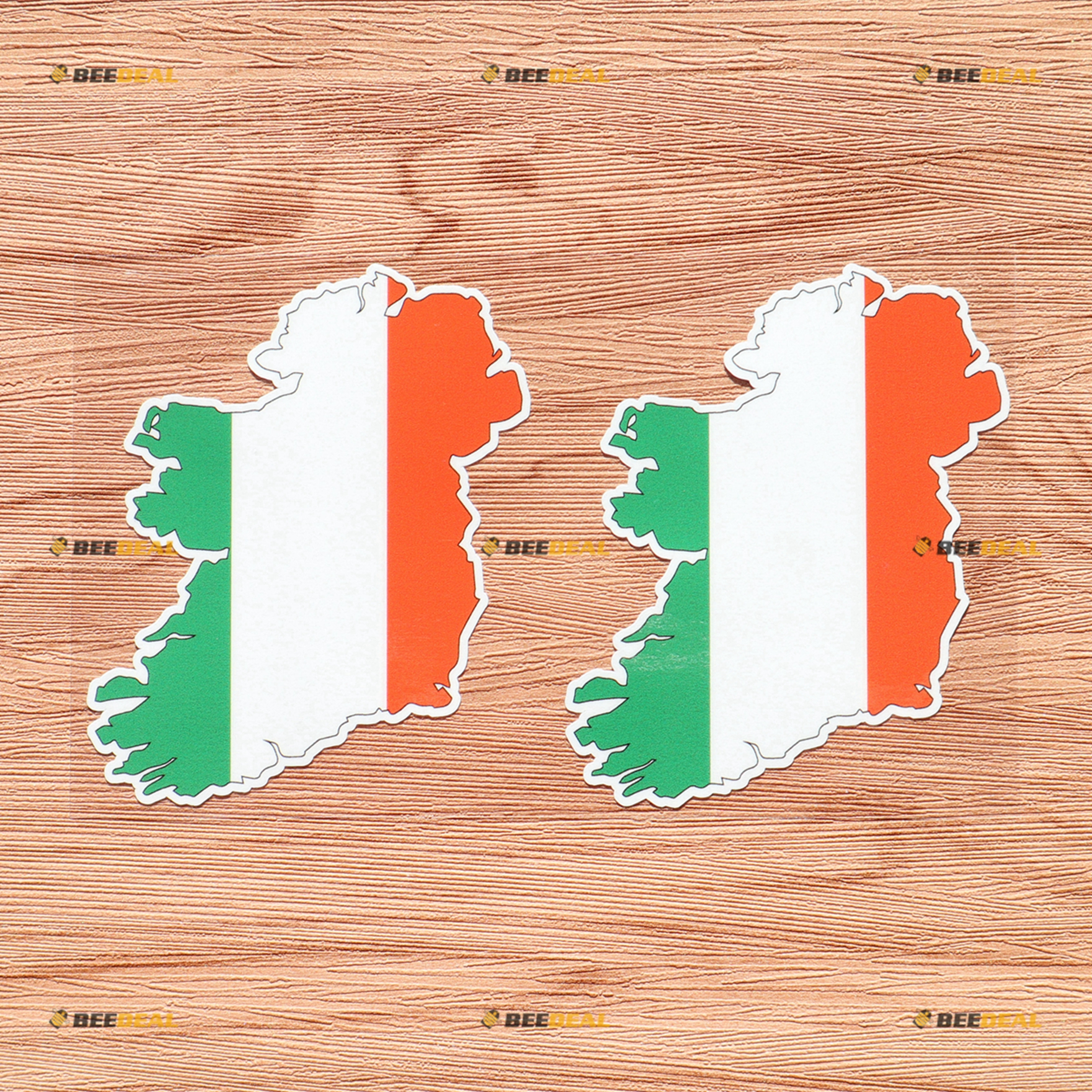 Ireland Irish Flag Map Outline Vinyl Decal Sticker- 2 Pack Glossy, 4 ...