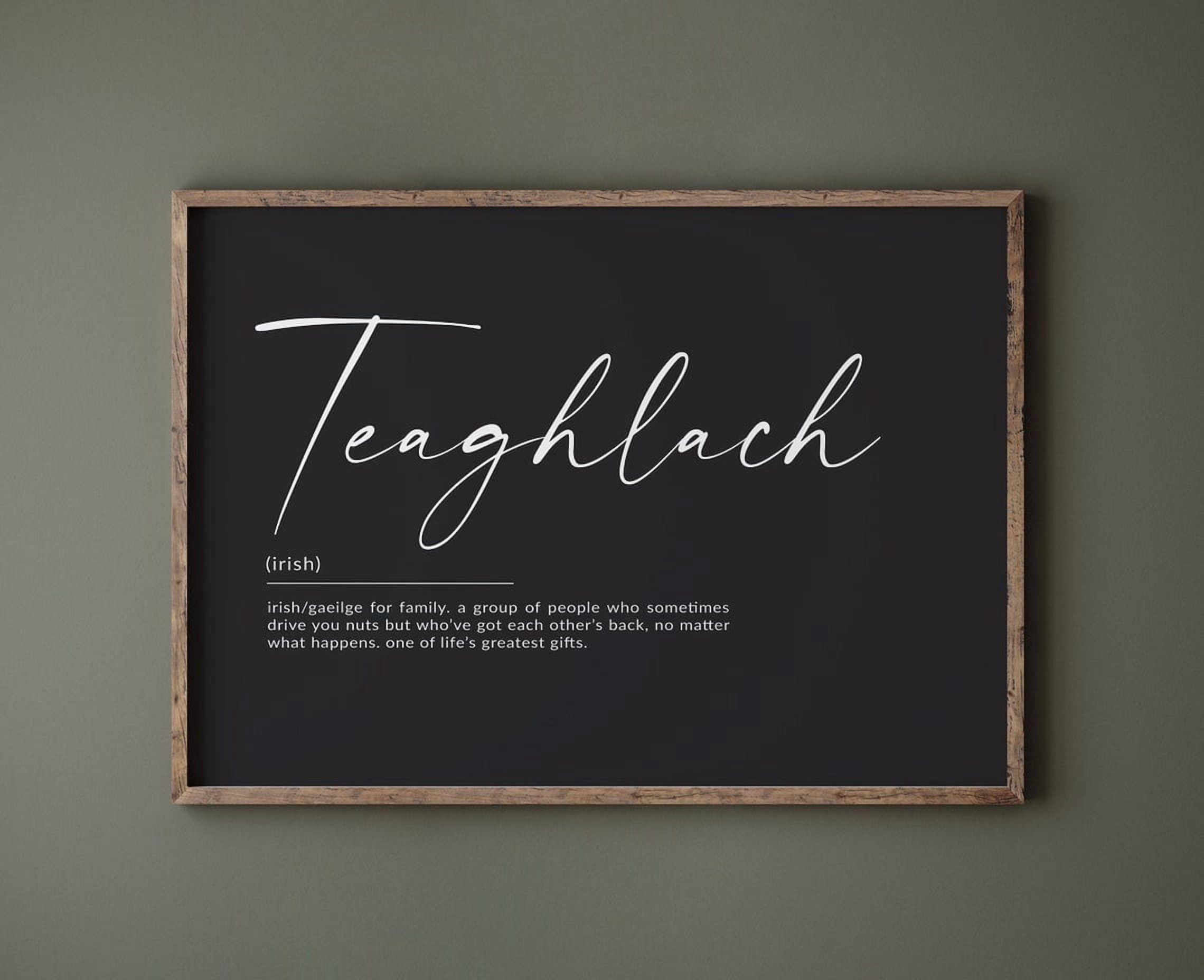 Ireland Poster, Family Definition Poster, Teaghlach Gaeilge Wall Art ...