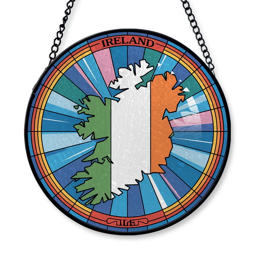 Ireland Travel Decor Suncatcher Stained Glass Window Hanging, Gift for ...