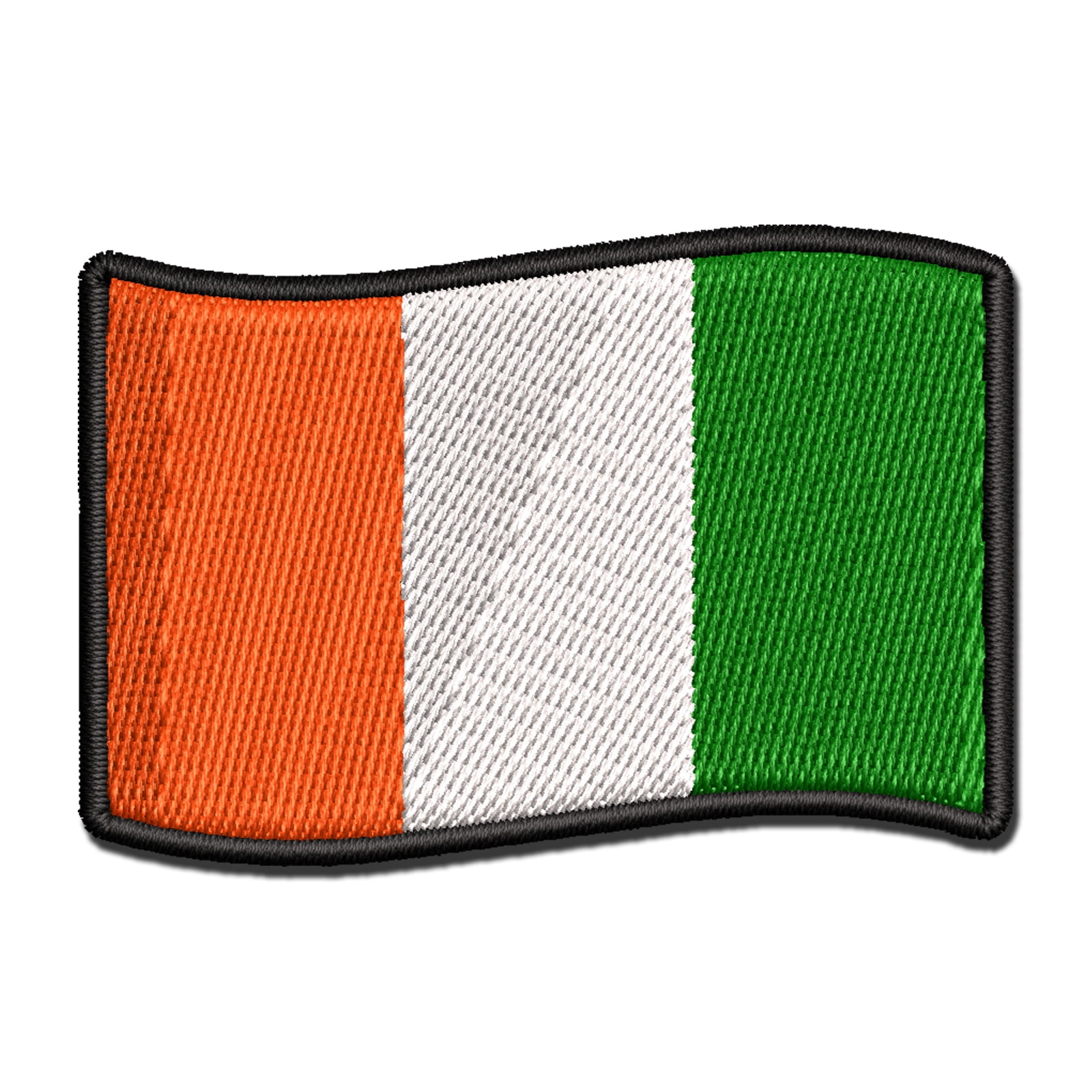 Ireland with Waving Flag Cute Applique Multi-Color Embroidered Iron-On ...