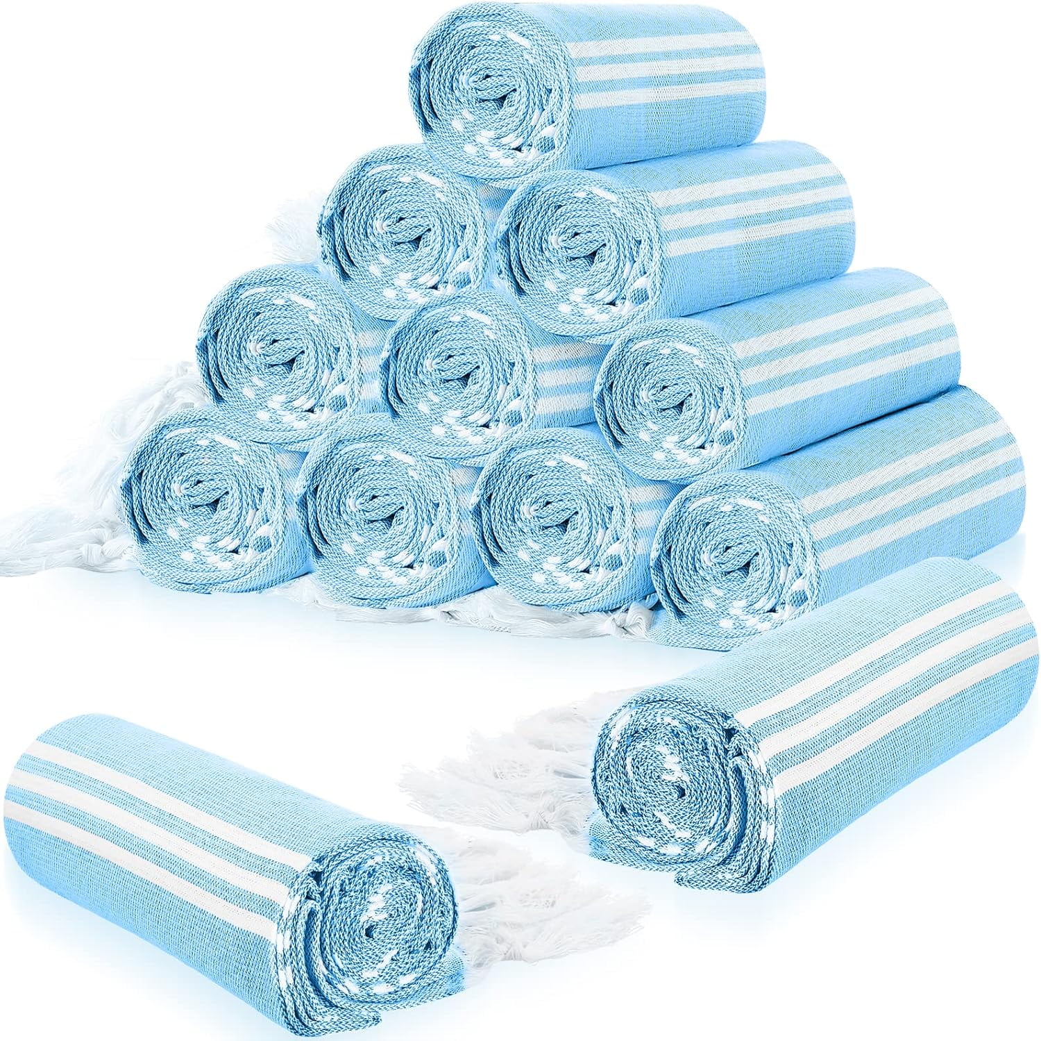 Irenare 12 Pack Turkish Beach Towel Bulk 71x36 Inches Cotton Turkish ...