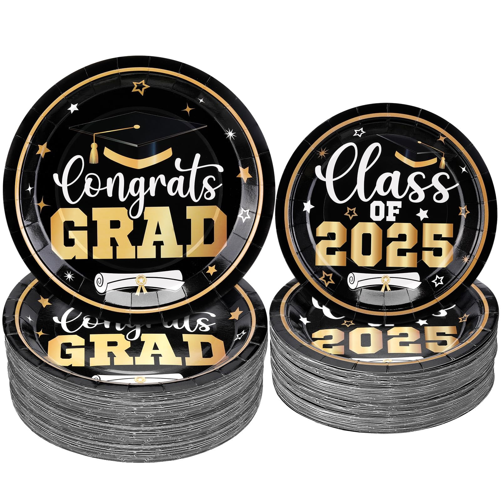 Irenare 200 Pcs Graduation Plates 2025 AFN1Congrats Grad Dinner Dessert ...
