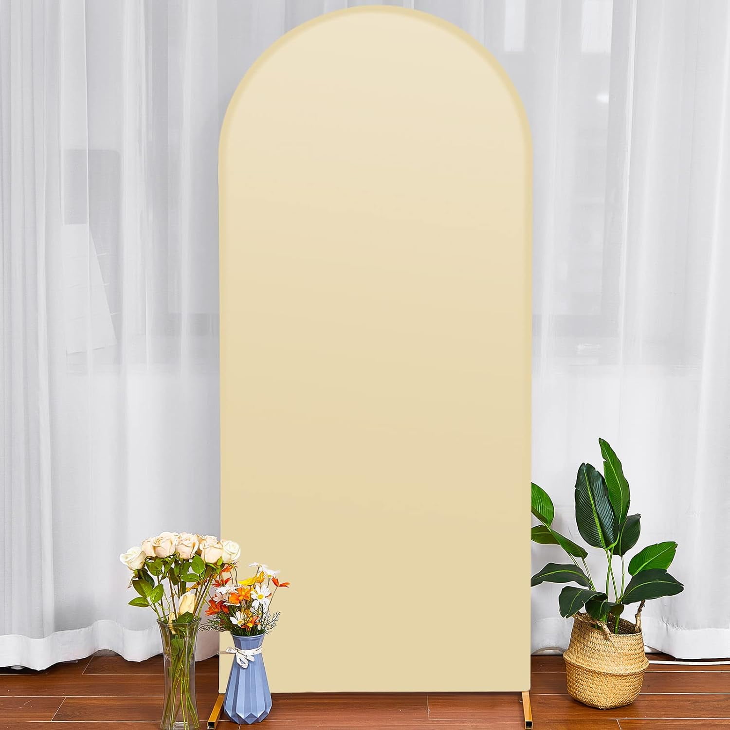 Irenare Arch Backdrop Cover Spandex Fit Round Top Backdrop Arch Stand ...