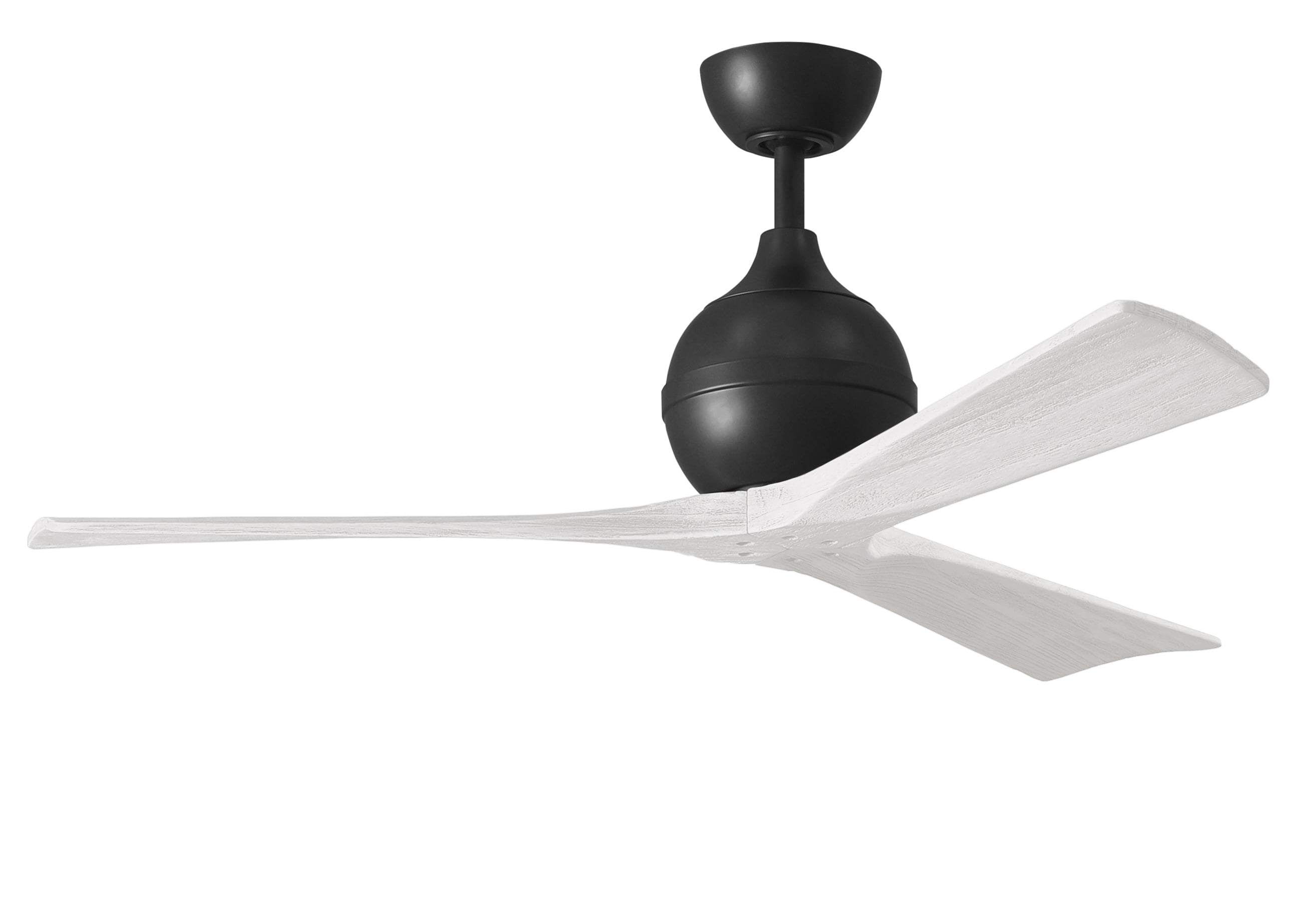 Irene-3 three-blade paddle fan in Matte Black finish with 52" solid ...