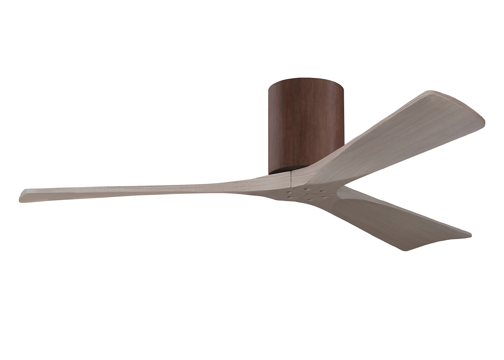 Irene-3H three-blade flush mount paddle fan in Walnut finish with 52 ...