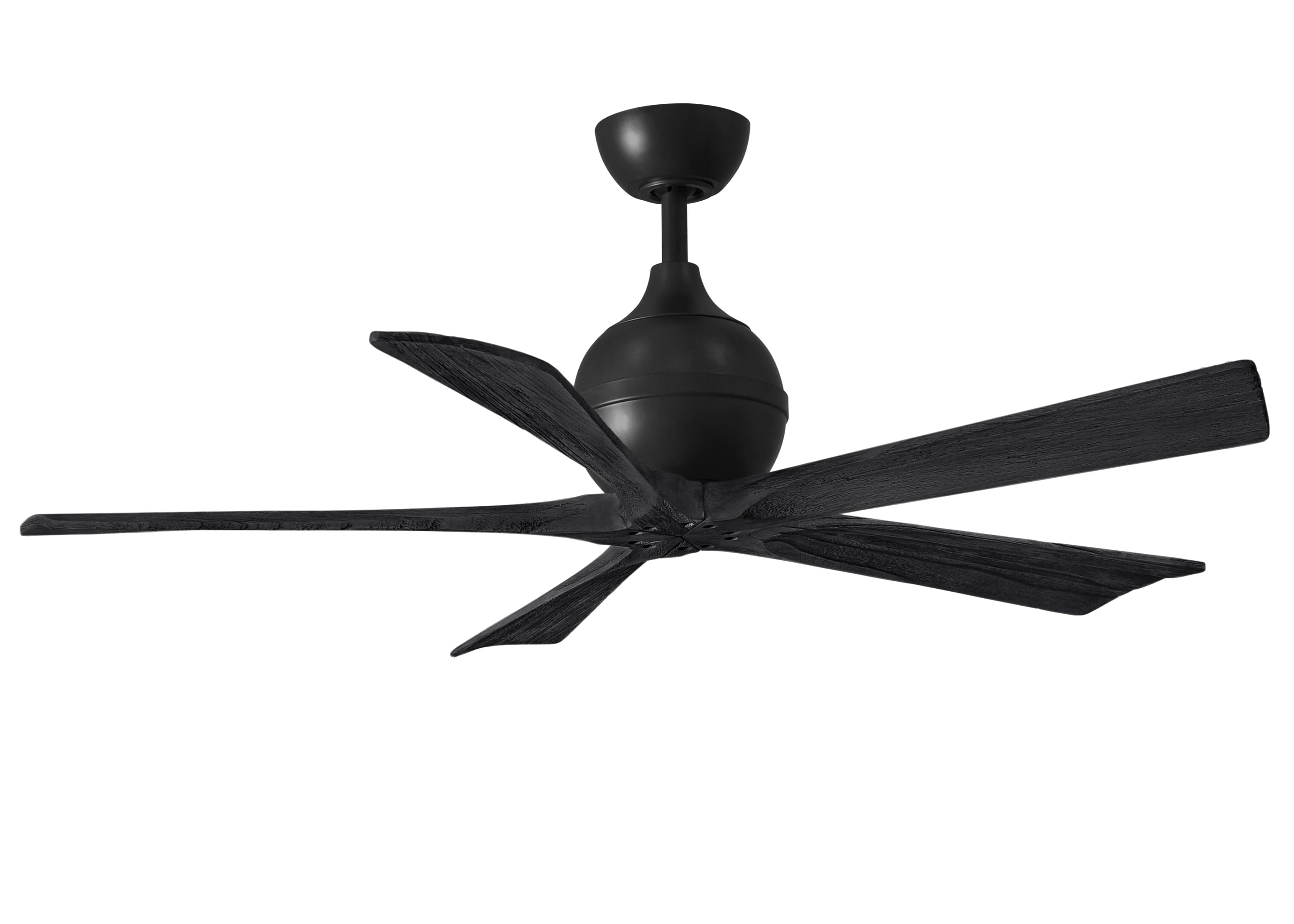 Irene-5 five-blade paddle fan in Matte Black finish with 52" solid ...