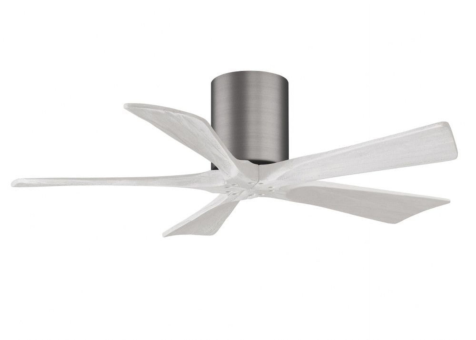 Irene-5H five-blade flush mount paddle fan in Brushed Pewter finish ...