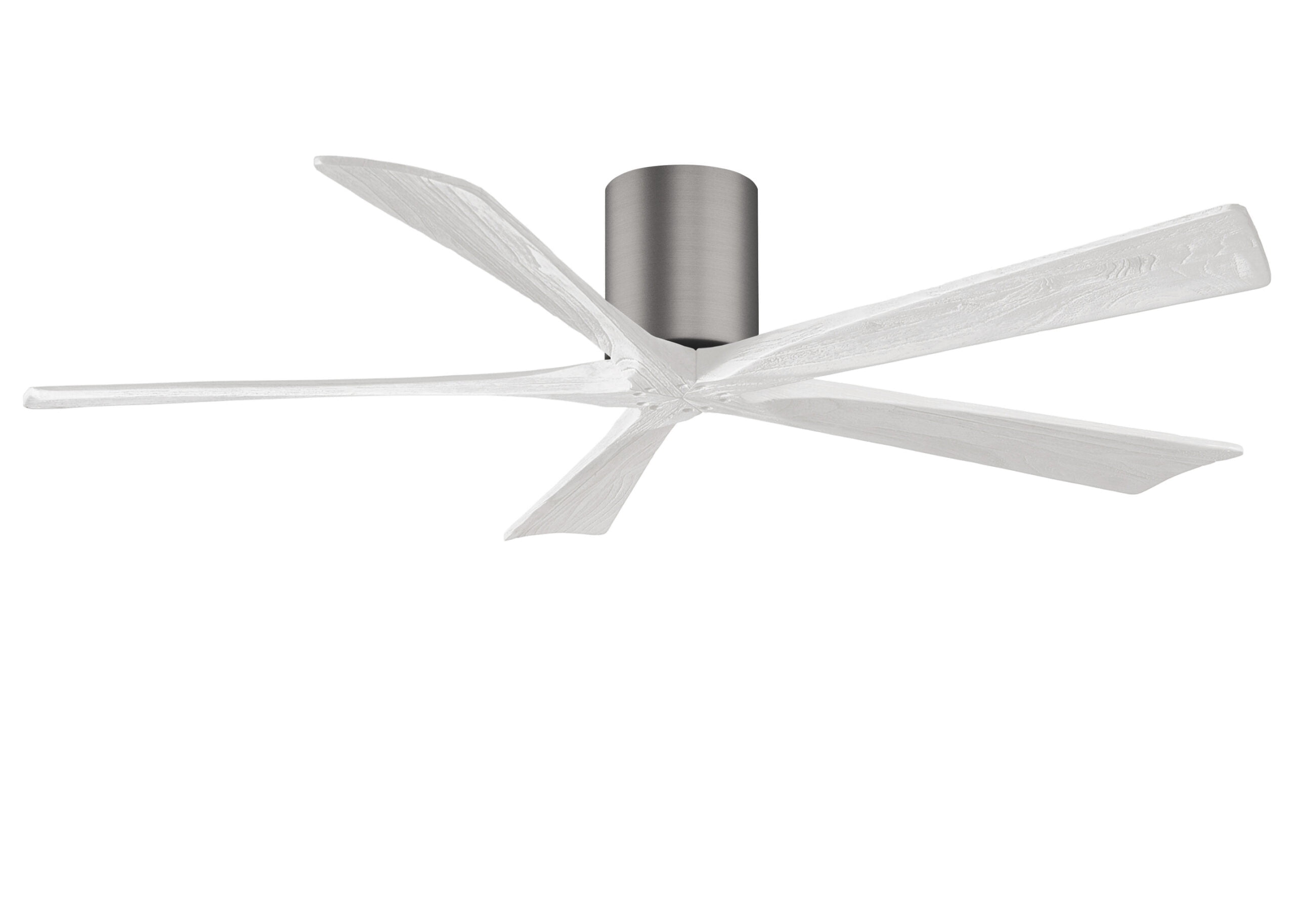 Irene-5H five-blade flush mount paddle fan in Brushed Pewter finish ...