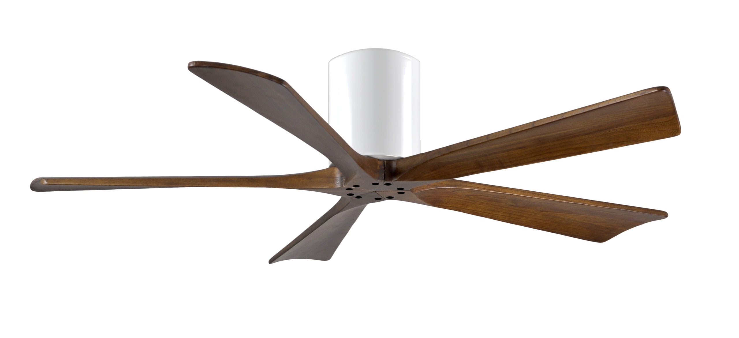Irene-5H five-blade flush mount paddle fan in Gloss White finish with ...