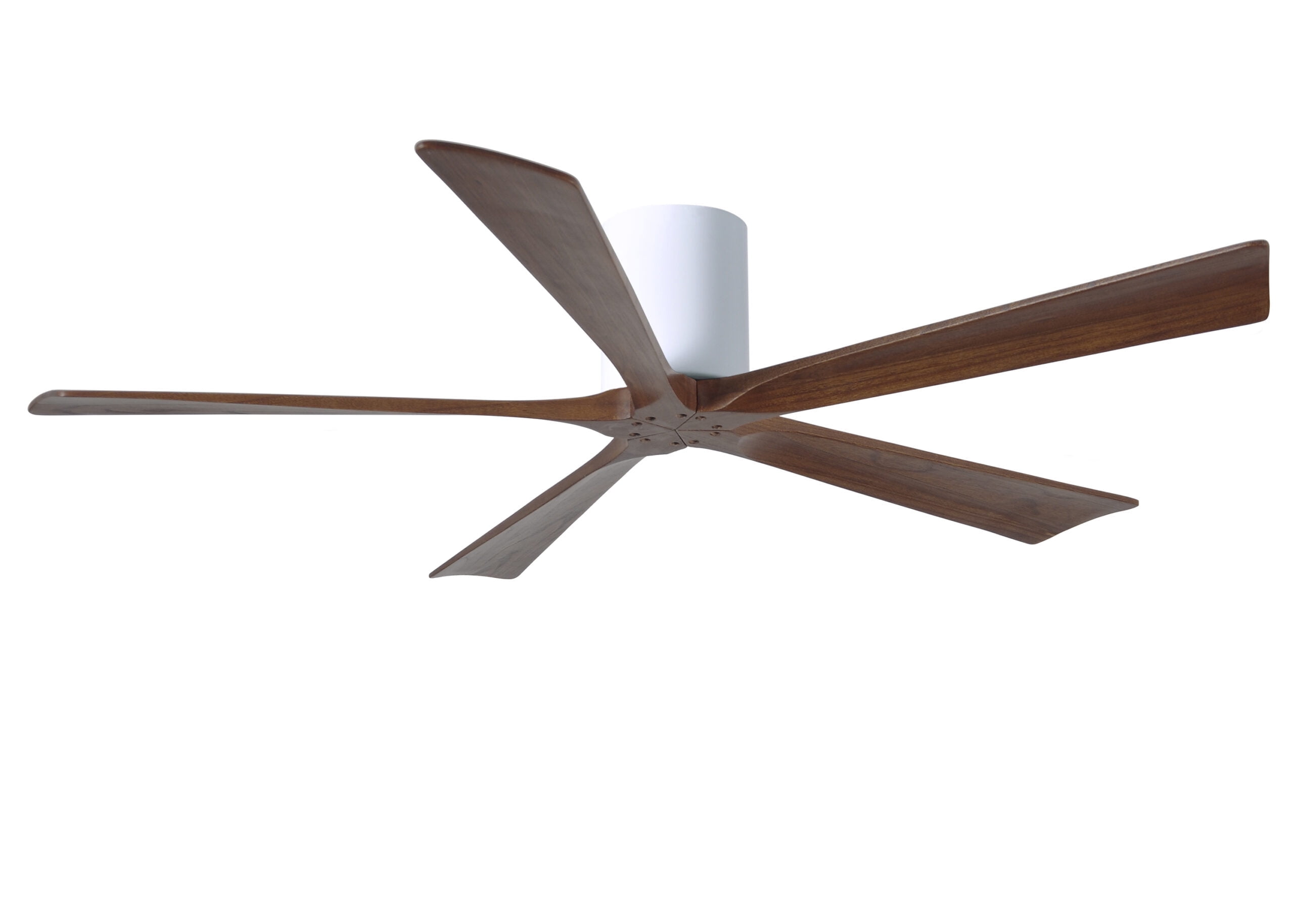Irene-5H five-blade flush mount paddle fan in Gloss White finish with ...