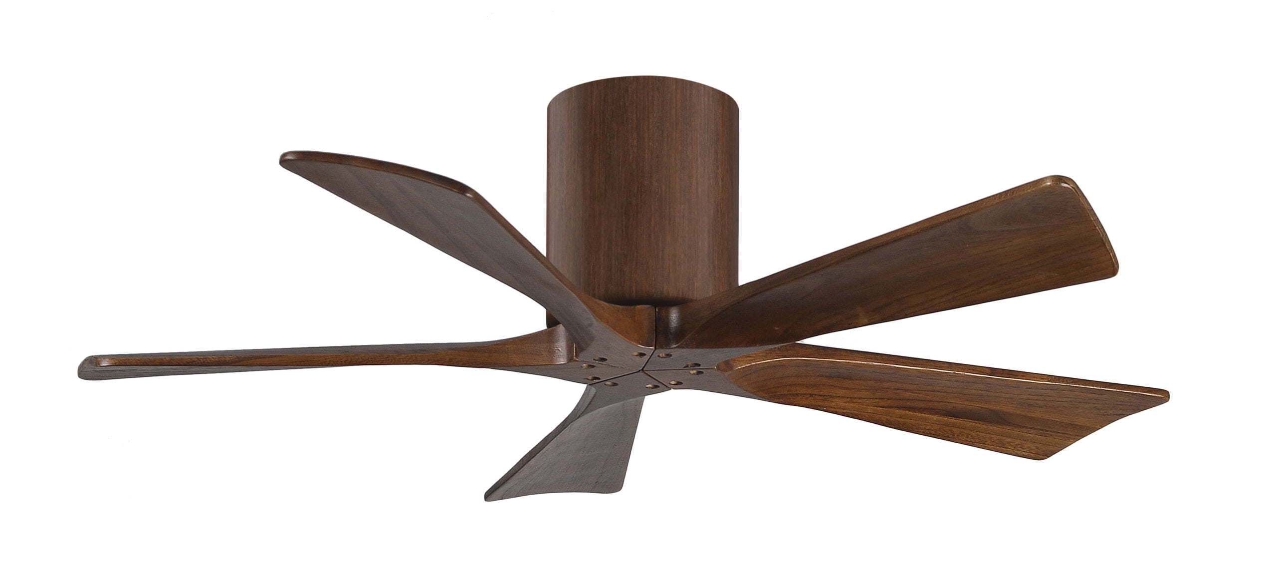 Irene-5H five-blade flush mount paddle fan in Walnut finish with 42 ...