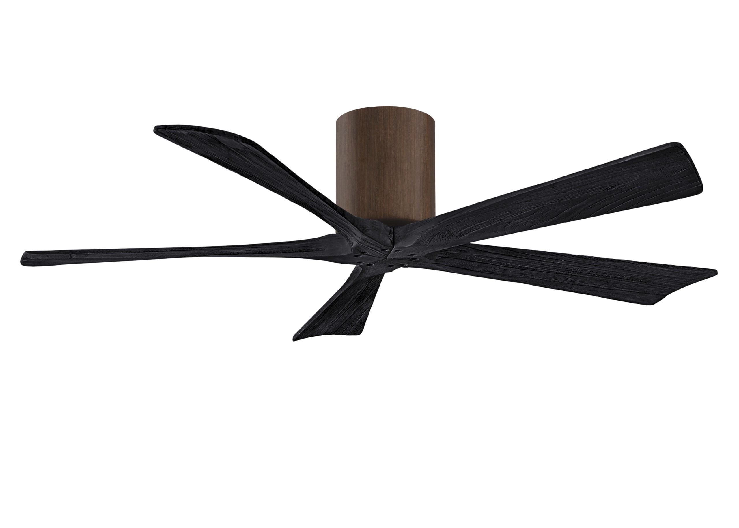 Irene-5H five-blade flush mount paddle fan in Walnut finish with 52 ...