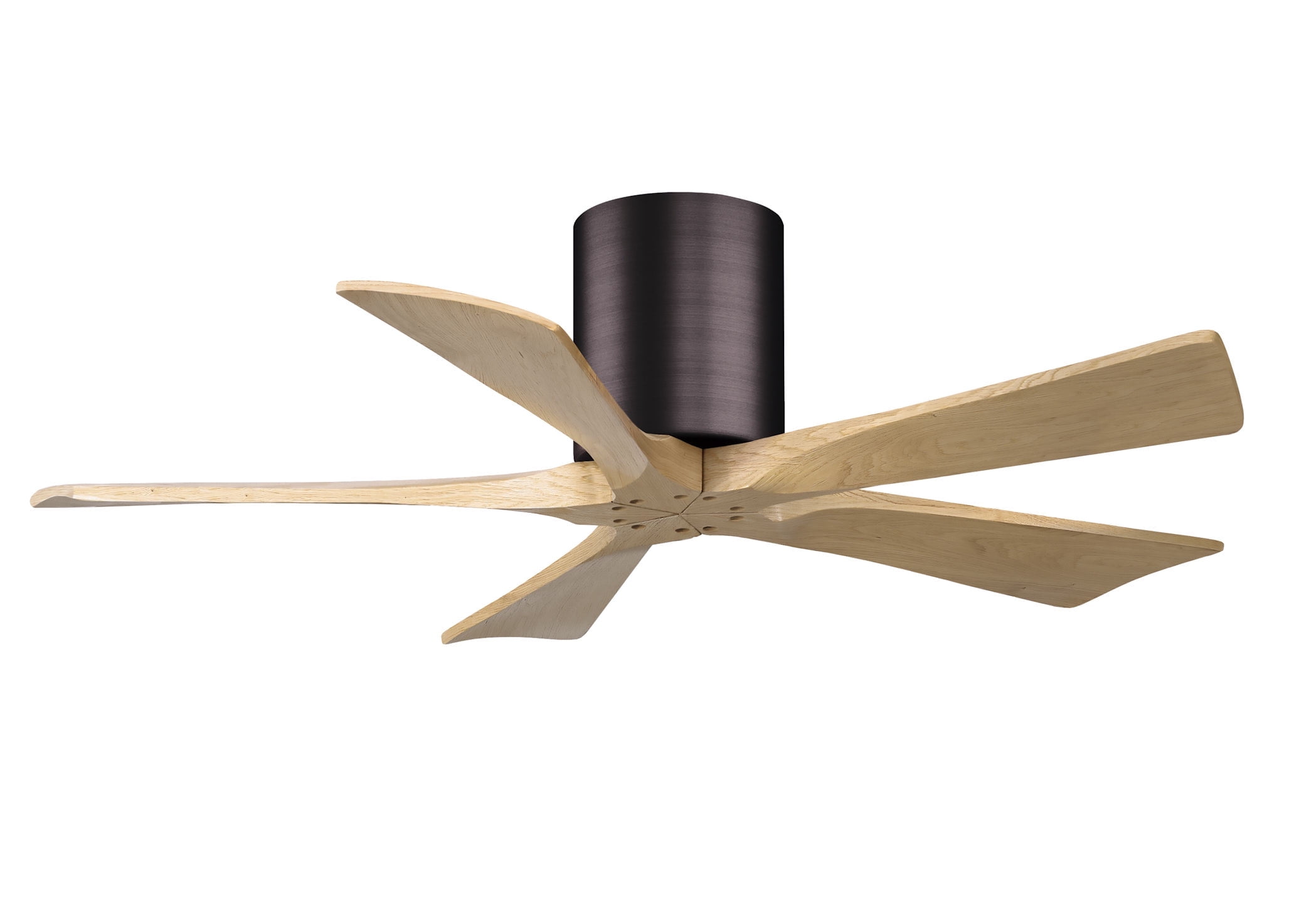 Irene-5H three-blade flush mount paddle fan in Brushed Brass finish ...