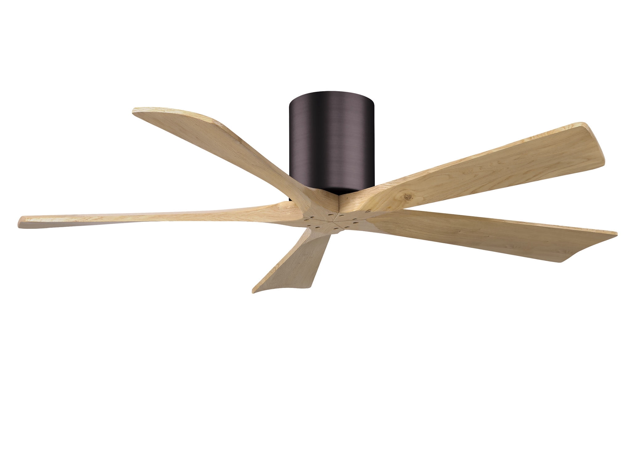 Irene-5H three-blade flush mount paddle fan in Brushed Brass finish ...