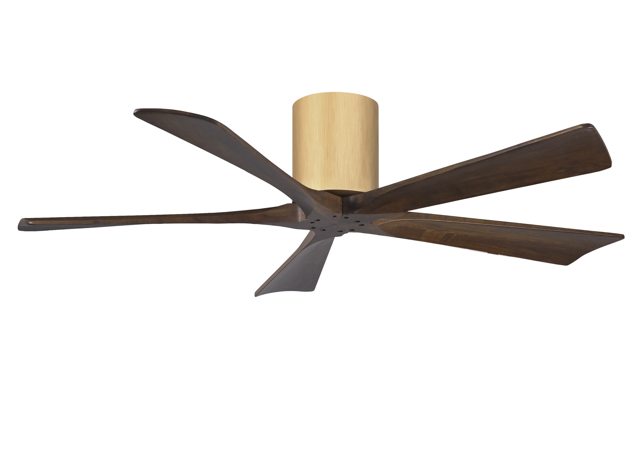 Irene-5H three-blade flush mount paddle fan in Brushed Brass finish ...