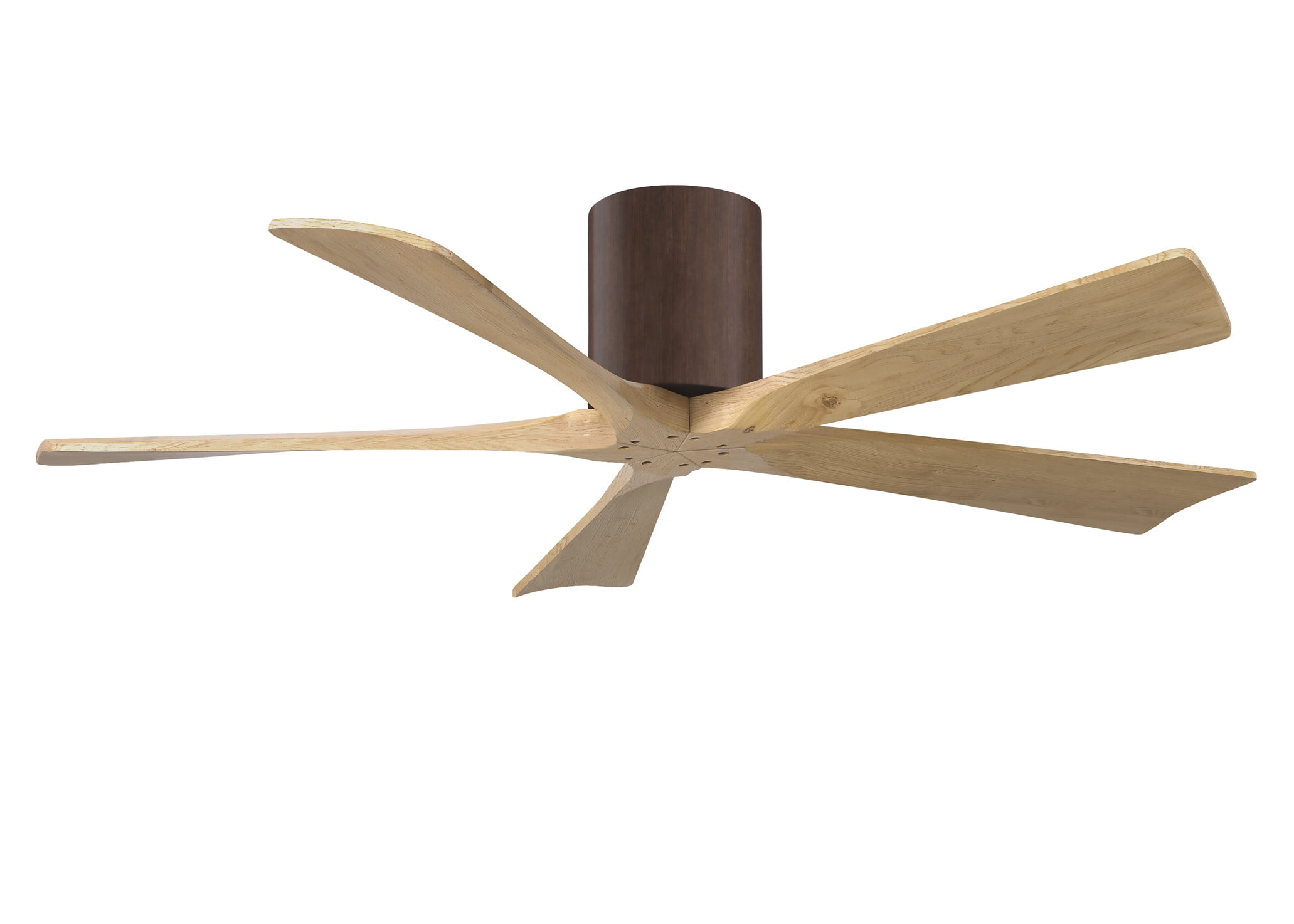 Irene-5H three-blade flush mount paddle fan in Walnut finish with 52 ...