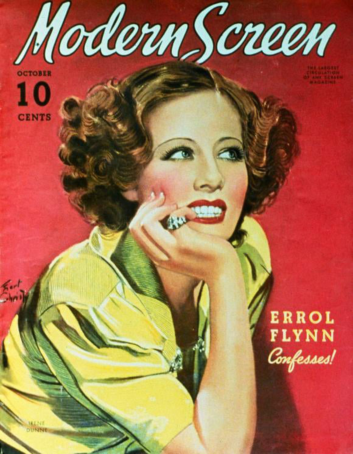 Irene Dunne - movie POSTER (Modern Screen Magazine Cover 's Style B ...