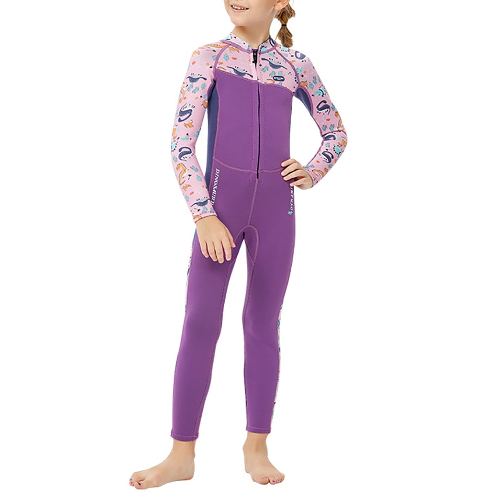Irene Kids Wetsuit - Purple Long Sleeve Swimsuit - Walmart.com
