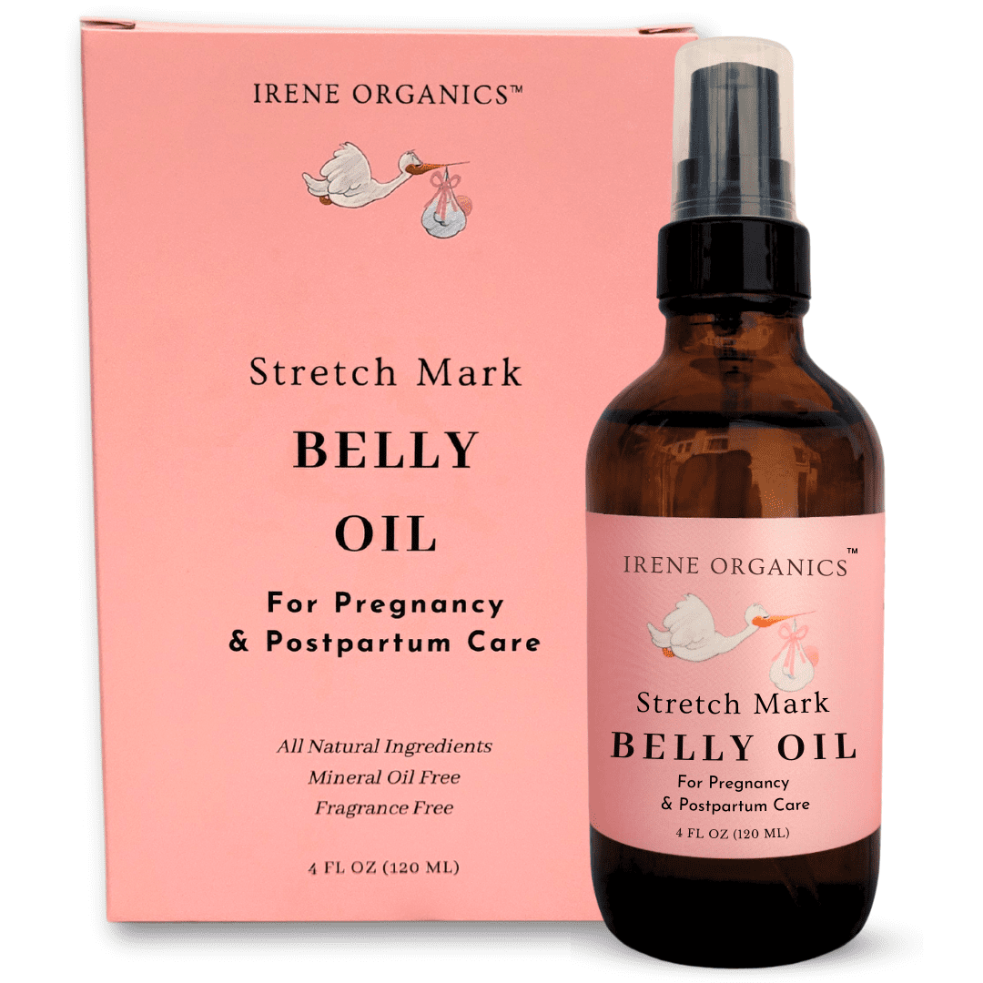 Irene Organics Natural Stretch Mark Belly and Body Oil for Pregnancy ...