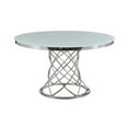 Coaster Irene Contemporary Round Glass Top Dining Table in White ...