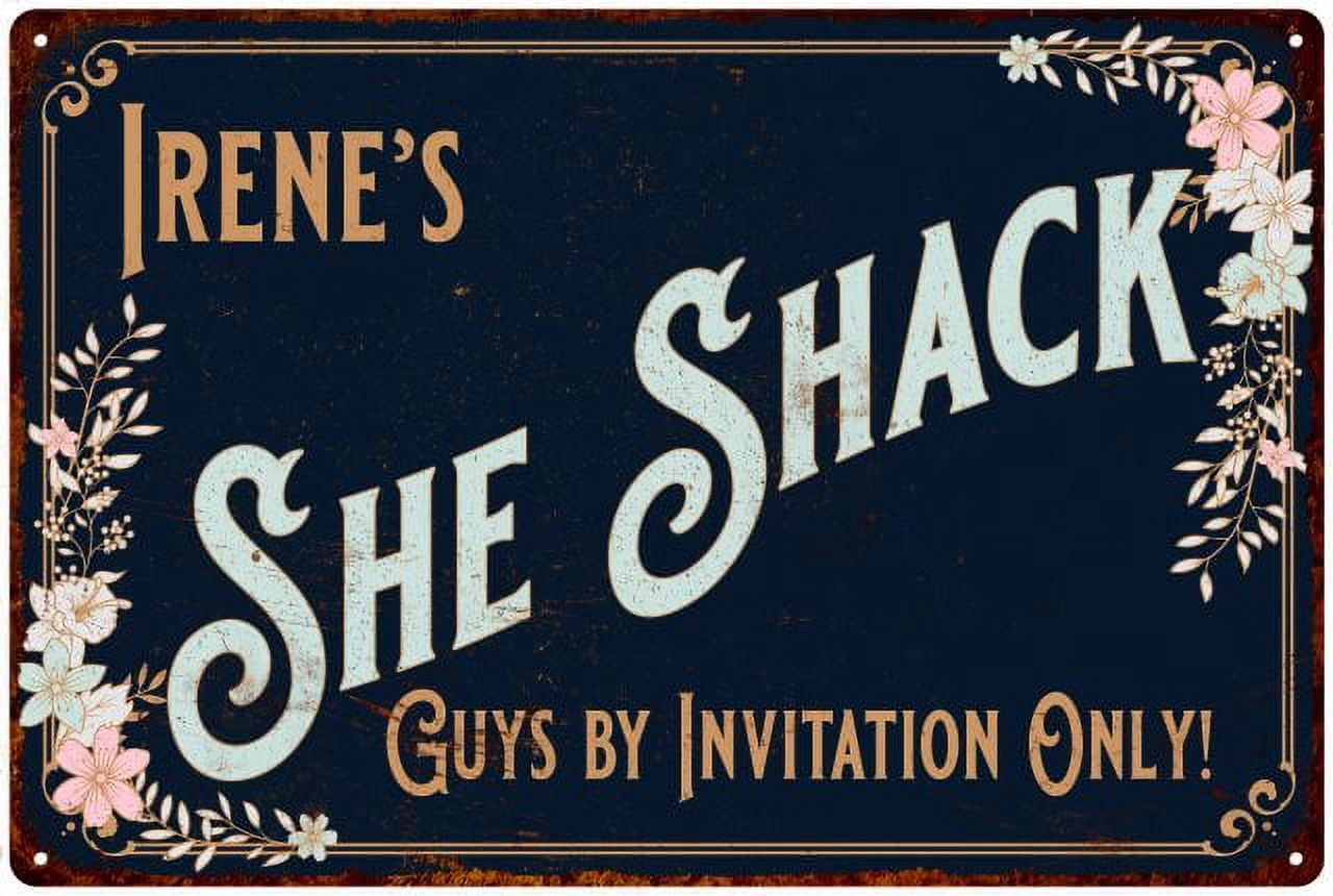 Irene's SHE SHACK Sign Metal Shed Tin Metal Wall Decor 8 x 12 Matte ...