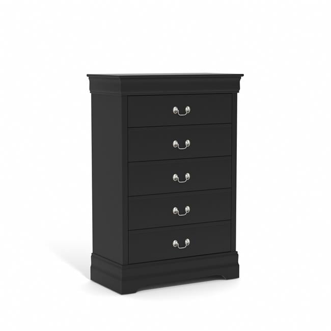 Ireton 5-Drawer Black Chest of Drawers with Ultra Fast Assembly ...