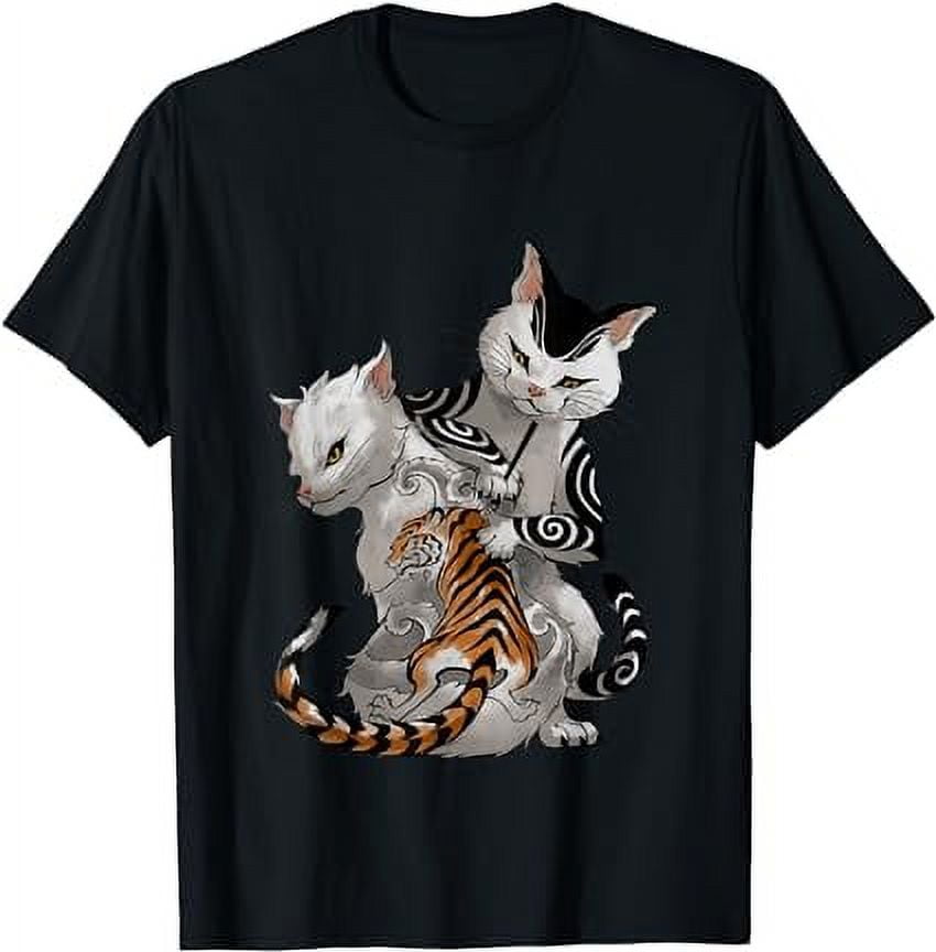 Irezumi Cat Artist with Traditional Japanese Tattoo T-Shirt - Walmart.com