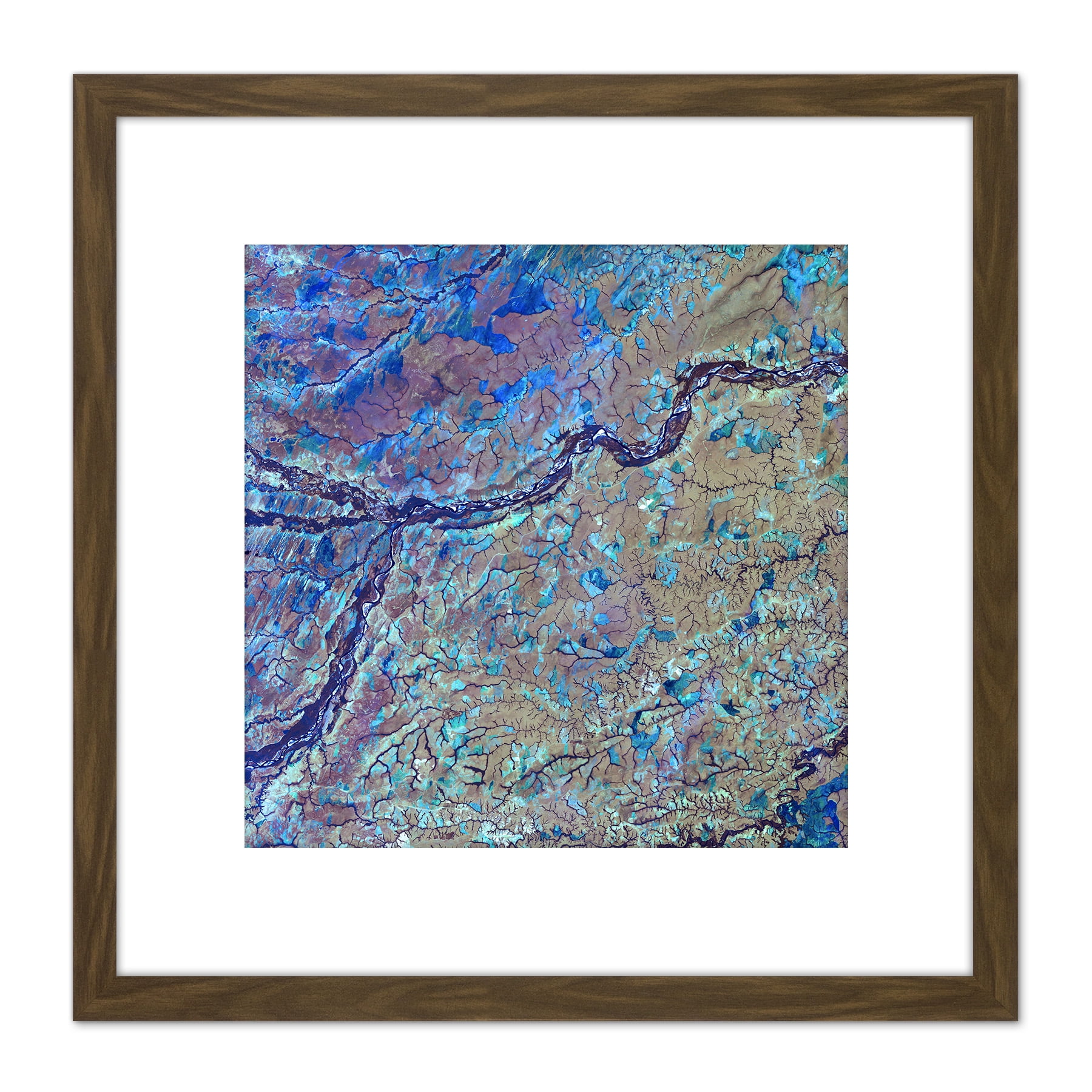 Iridescent Abstract Bright Metal 8X8 Inch Square Wooden Framed Wall Art ...
