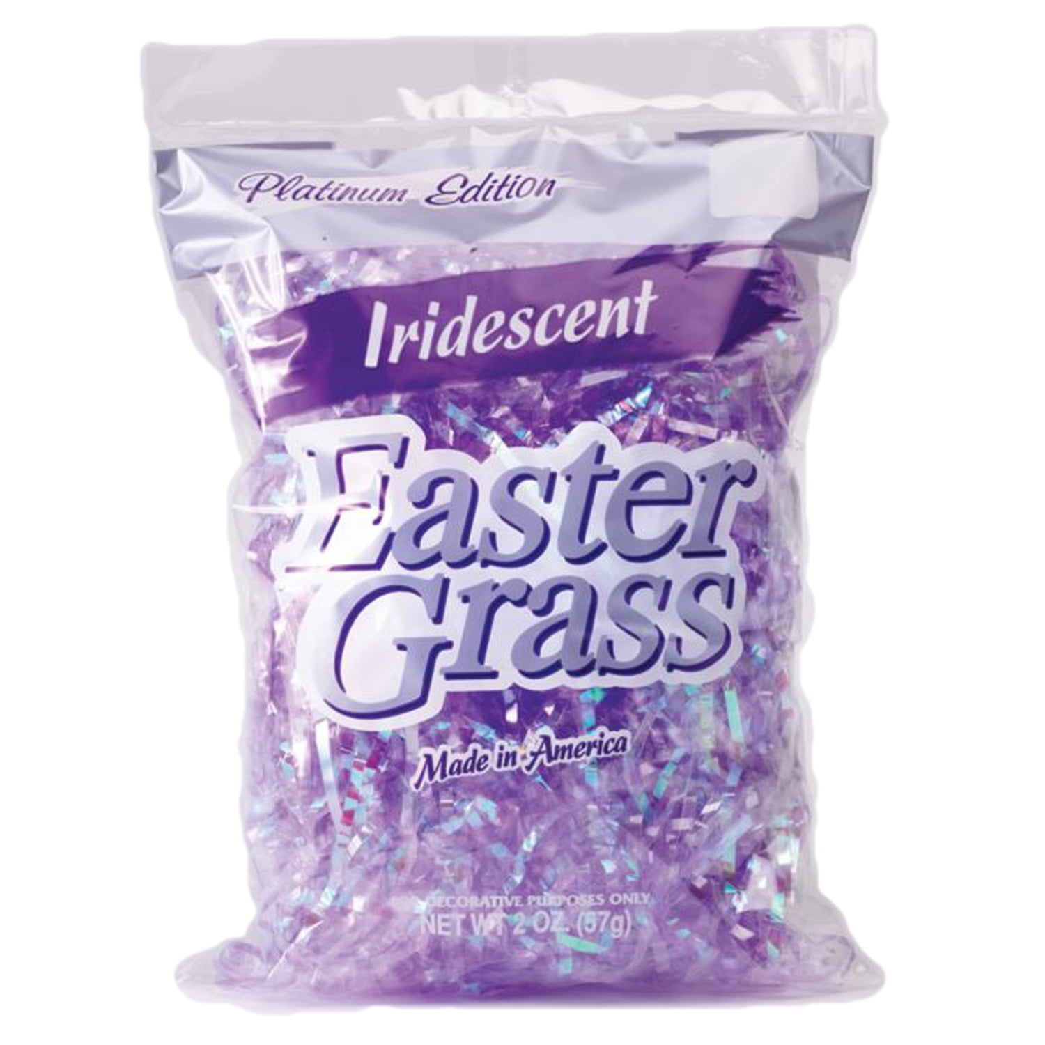 Iridescent Color Easter Grass, 2 oz, Purple, Spring Shred Plastic Gift ...