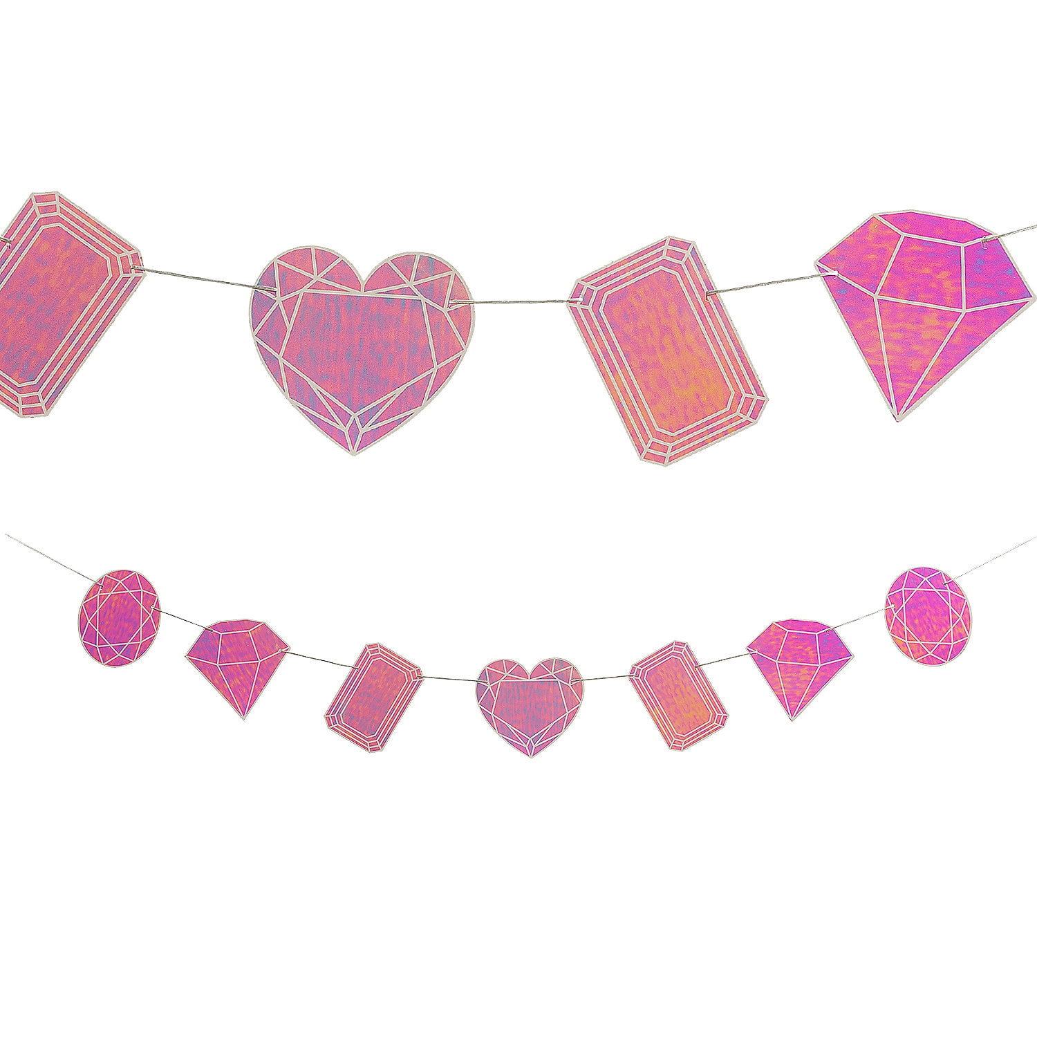 Iridescent Diamond Shapes Garland - Walmart.com