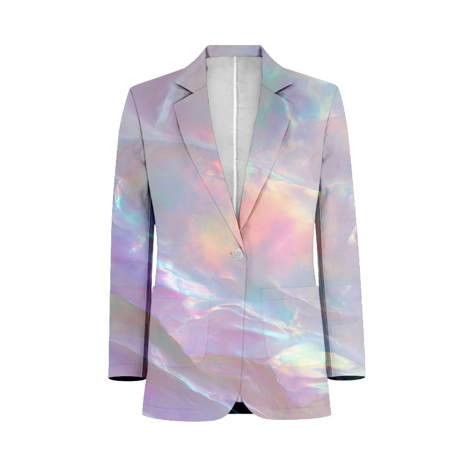 Iridescent Holographic Foil Texture Customized Men's Suits full man ...