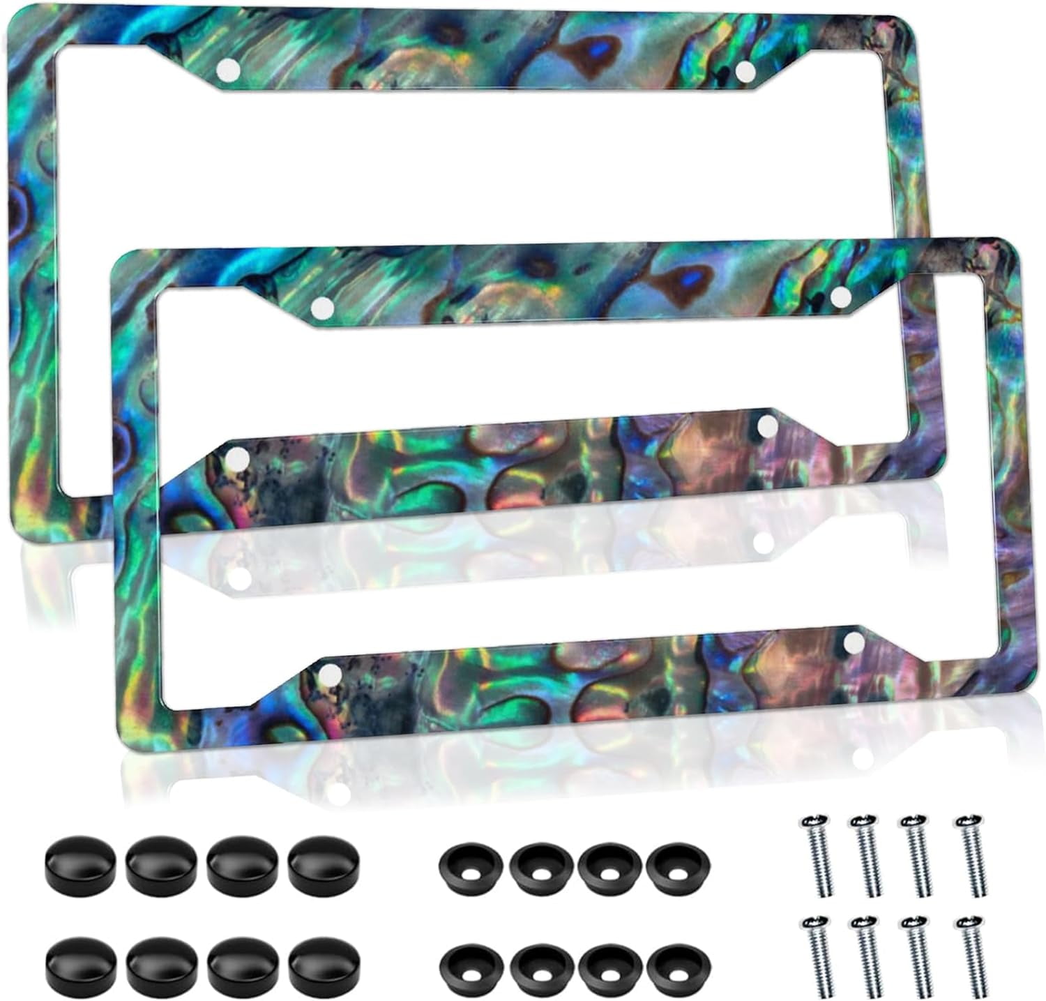 Iridescent License Plate Frame Faux Abalone License Plate Frame ...