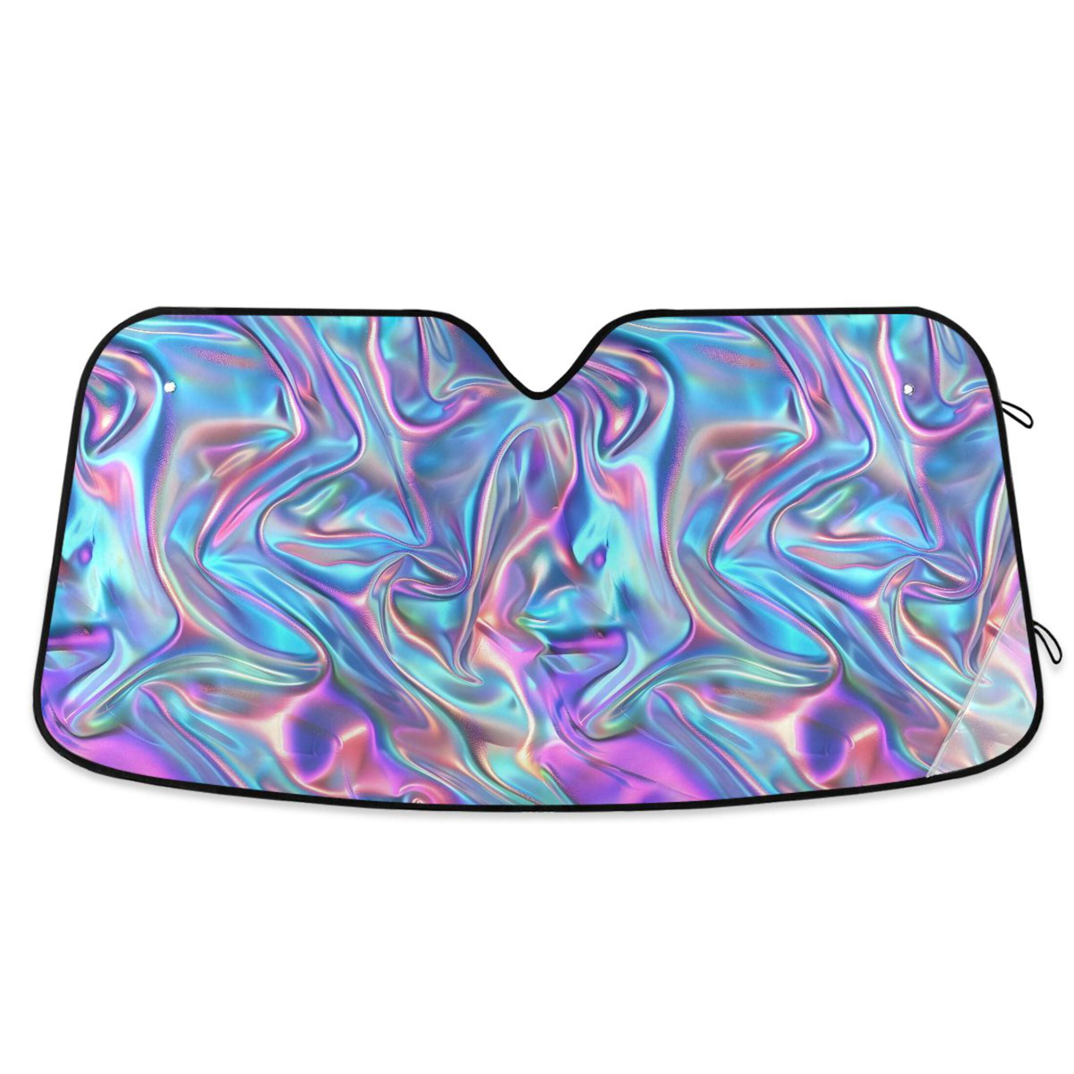 Iridescent Liquid Marble Car Windshield Sun Shade Foldable Car Front ...