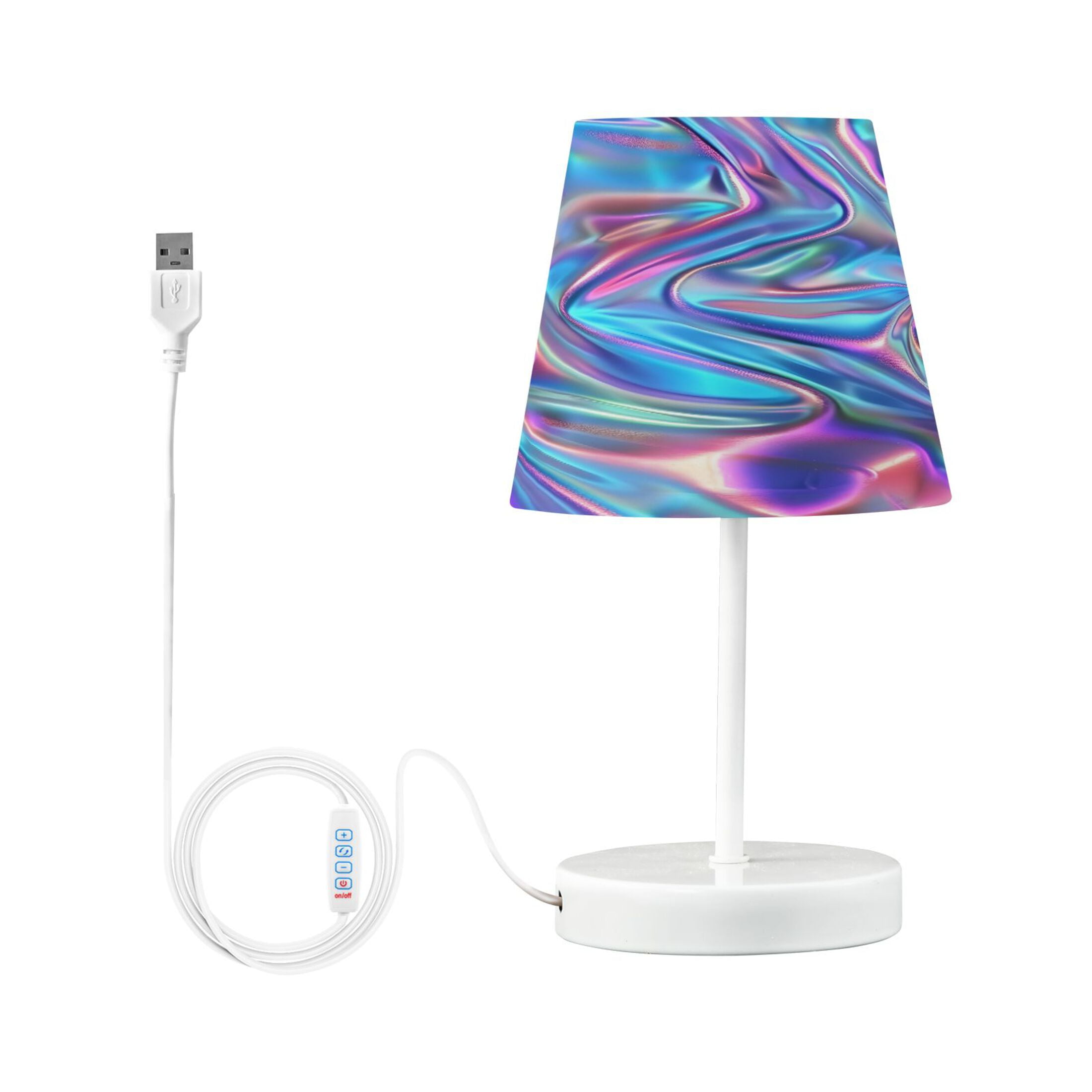 Iridescent Liquid Marble Desk Lamp LED Table Nightstand Lamps with 3 ...
