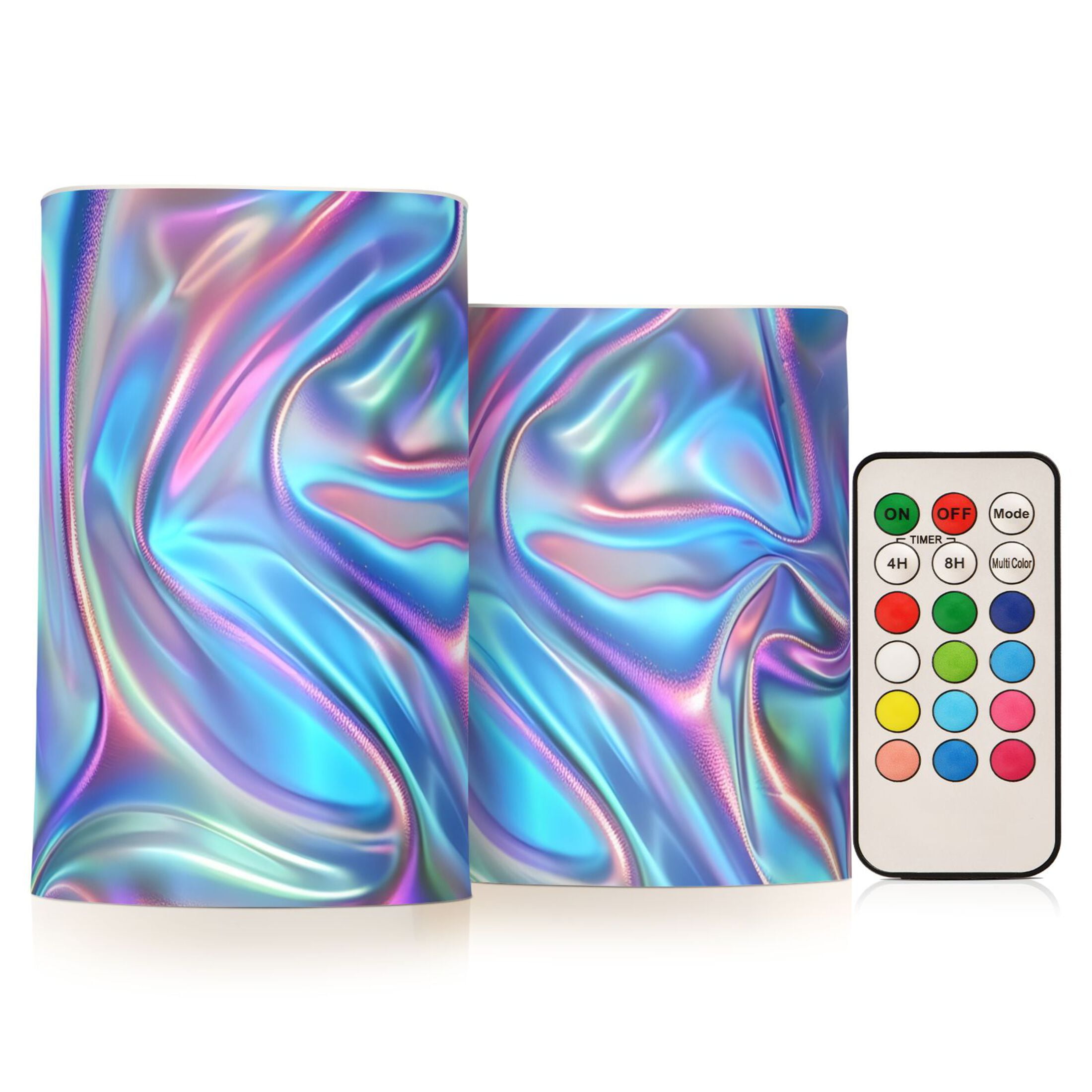 Iridescent Liquid Marble Flameless Candles with Remote Timer LED ...