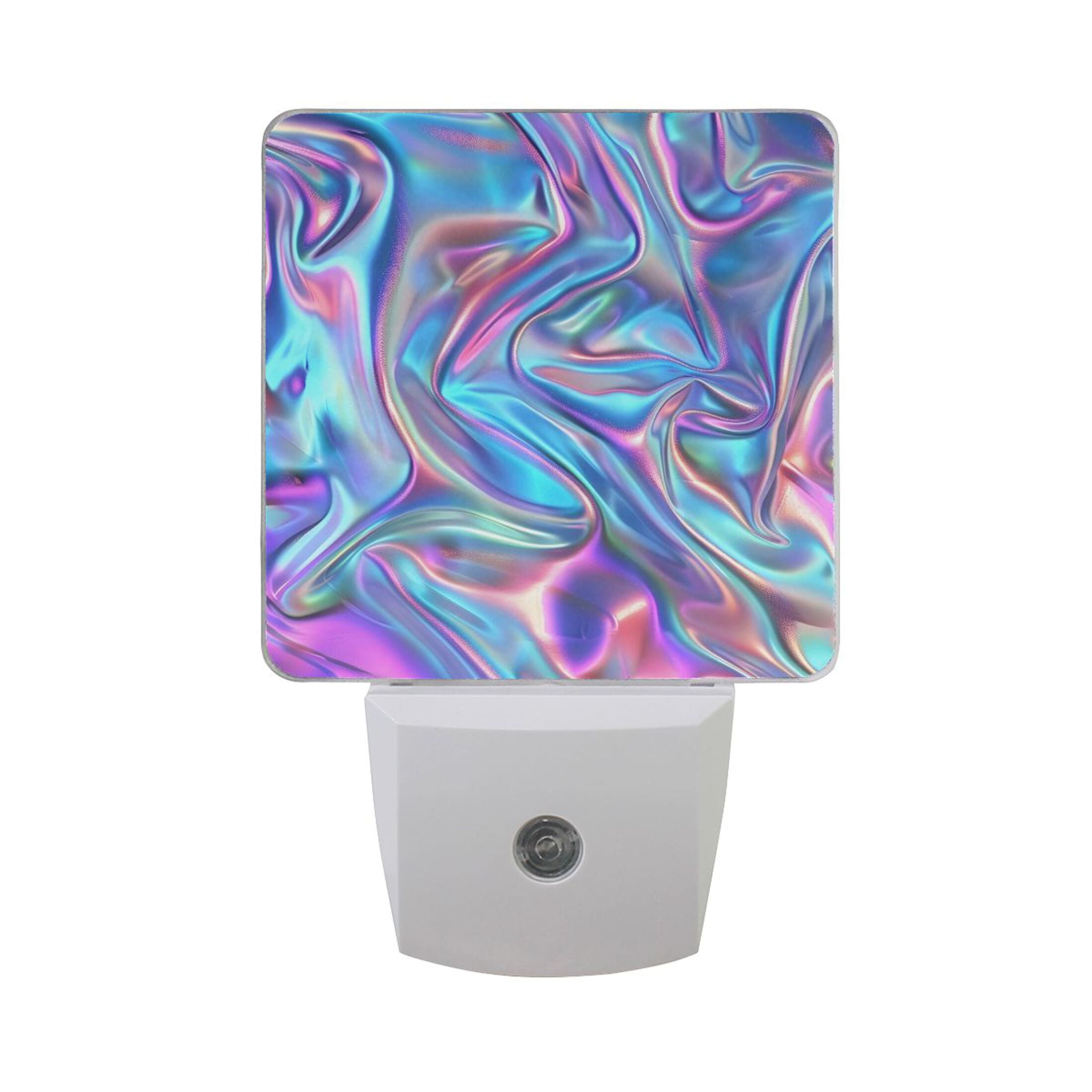 Iridescent Liquid Marble Night Light 2 Pack LED Nightlight Plug into ...