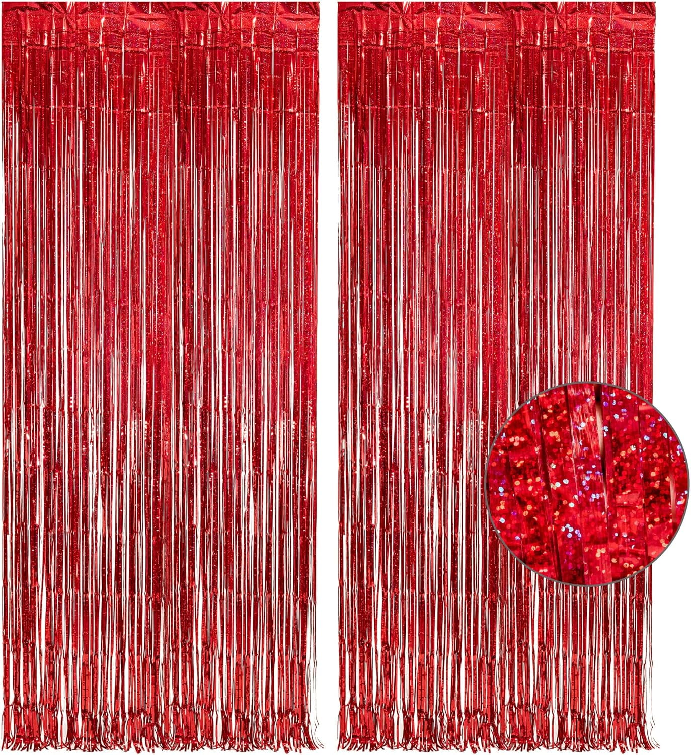 Iridescent Party Streamers Backdrop Neon Transparent Holographic Tinsel ...