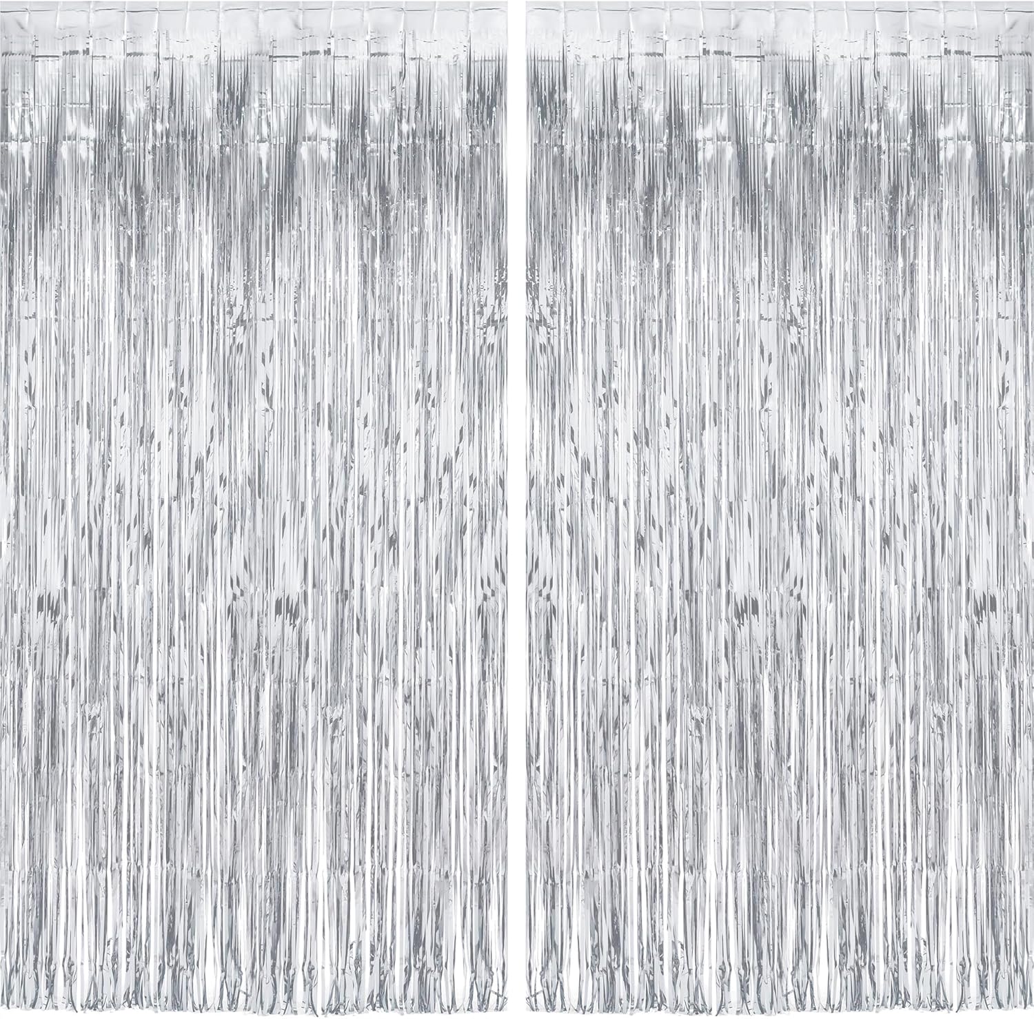 Iridescent Party Streamers Backdrop Neon Transparent Holographic Tinsel ...