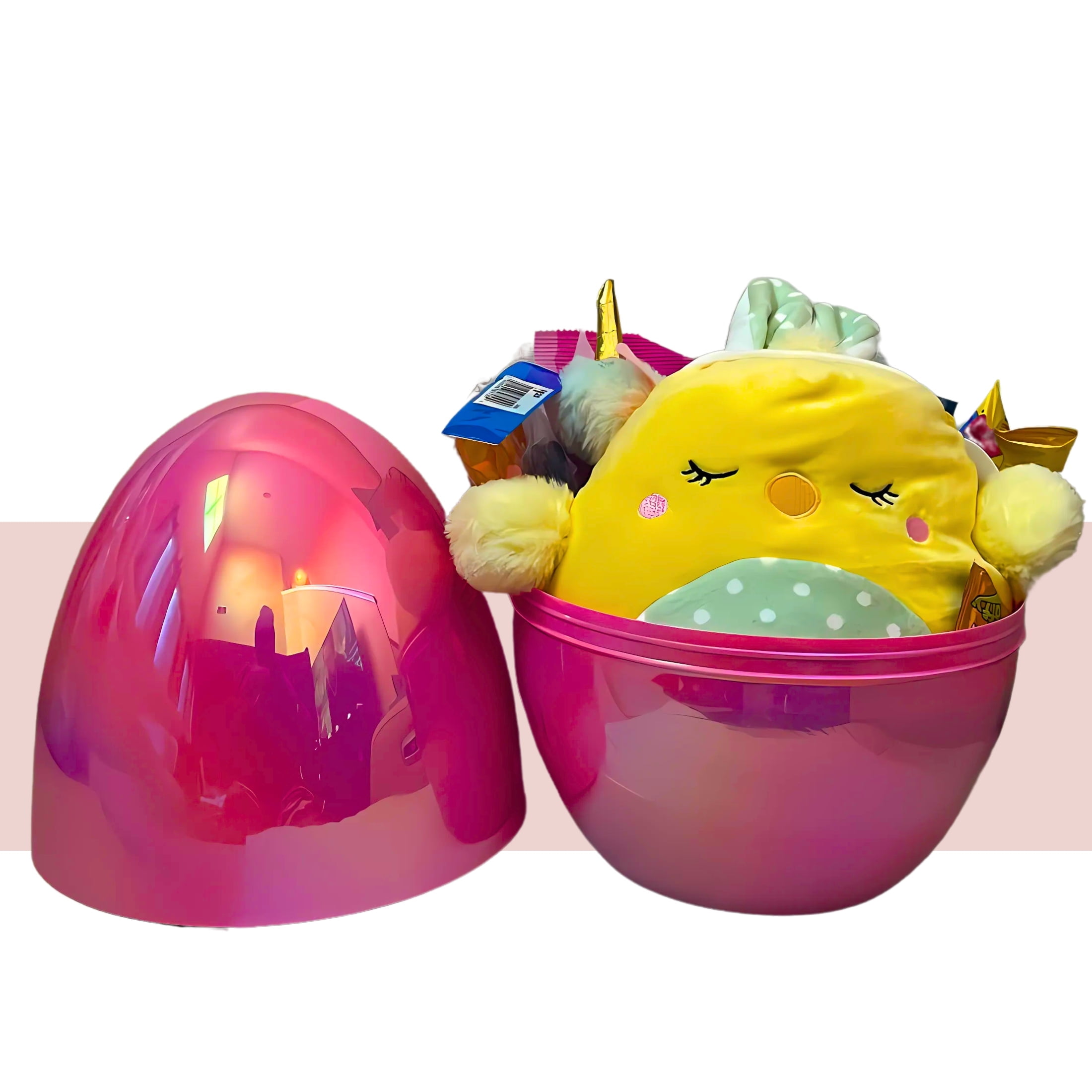 Iridescent Pink JUMBO Egg, 12 Inch Prefilled Easter Basket Ready-to ...