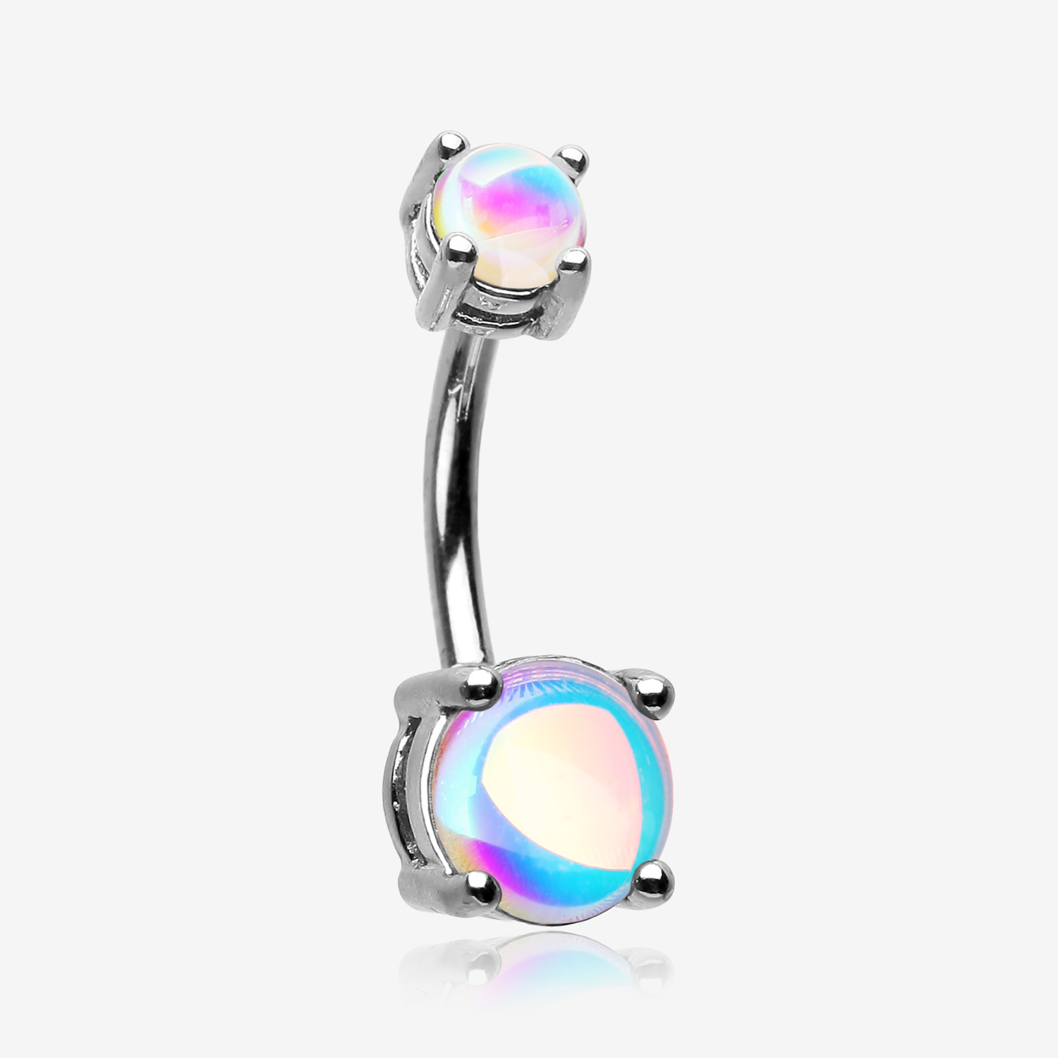 Iridescent Revo Sparkle Prong Set Belly Button Ring - Walmart.com
